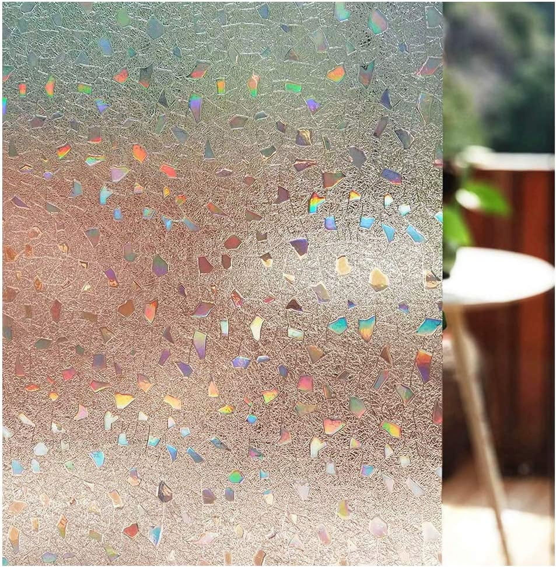 Window Privacy Film Rainbow 3D Decorative Glass Vinyl Stained Glass ...