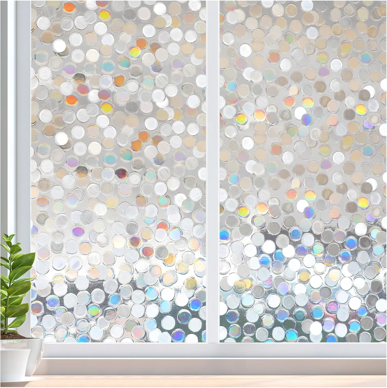 Window Privacy Film, Rainbow Stained Glass Window Film, 3D Decorative ...