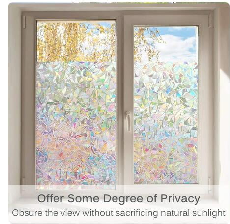 Window Privacy Film Rainbow Window Cling Decorative Window Vinyl Glass ...