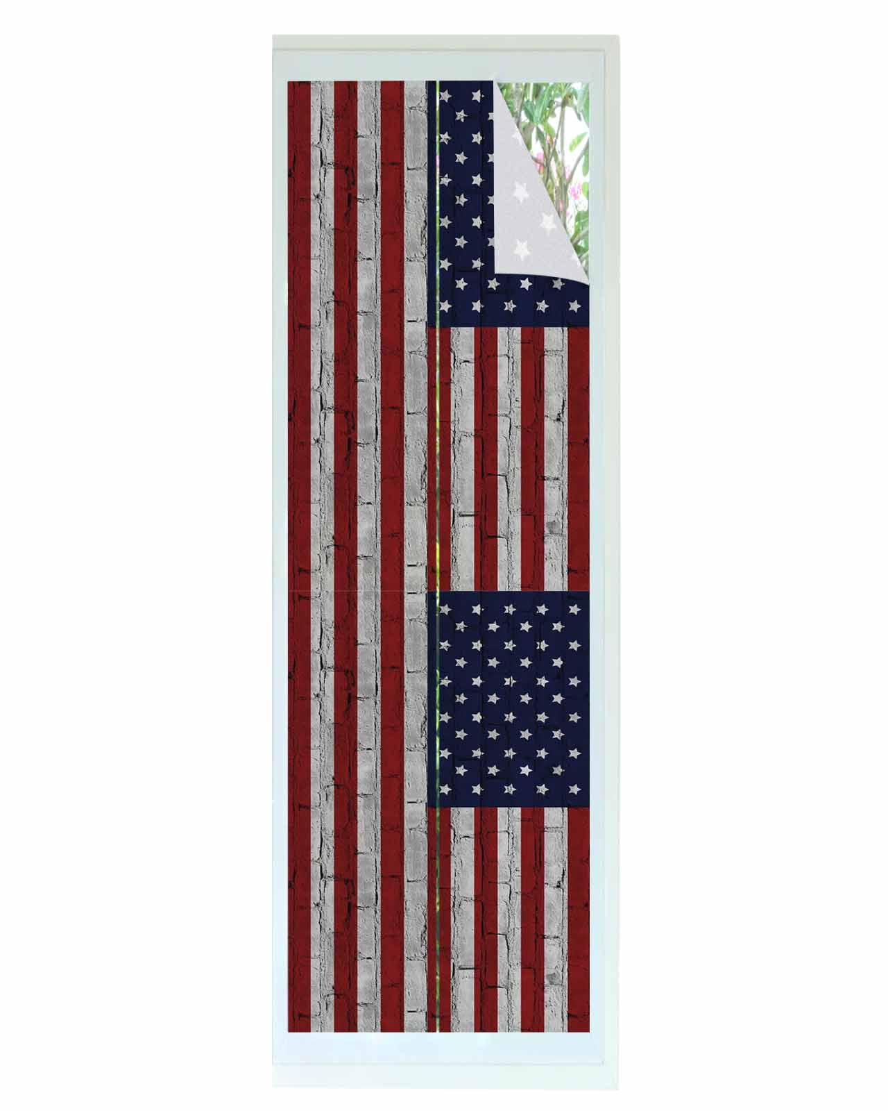 Window Privacy Film Red American Flag Stained Glass Window Film ...