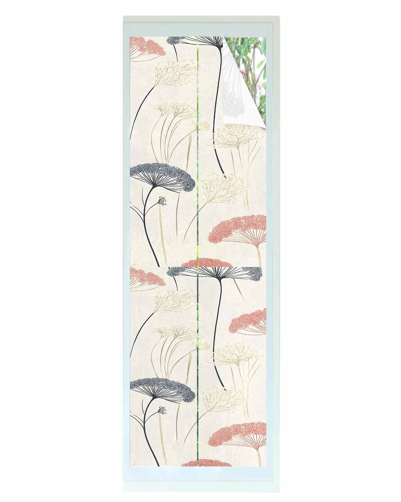 Window Privacy Film Red Black Yellow Floral Stained Glass Window Film ...