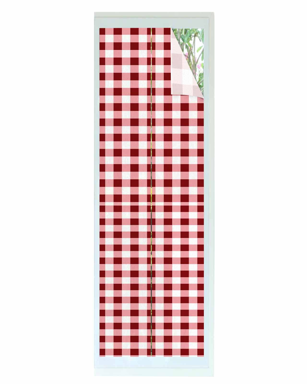 Window Privacy Film Red Farmhouse Stained Glass Window Film Decorative ...