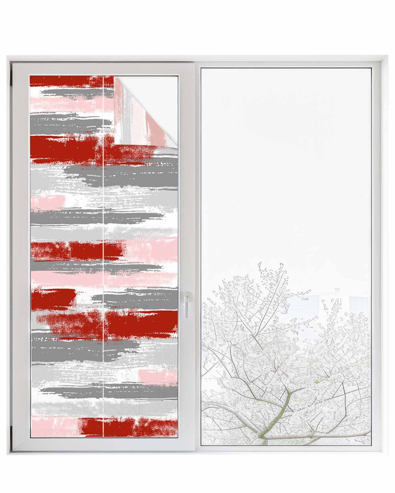 Window Privacy Film, Red Grey UV Sun Blocking Window Tint Film Heat ...
