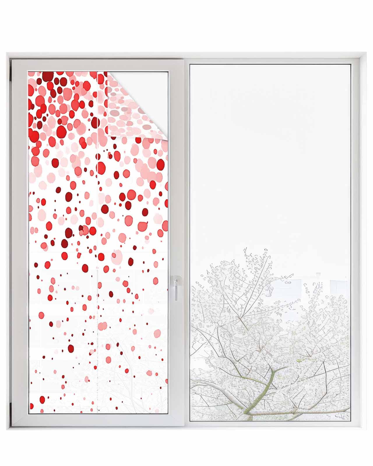Window Privacy Film Red Polka Dot Stained Glass Window Film Decorative ...