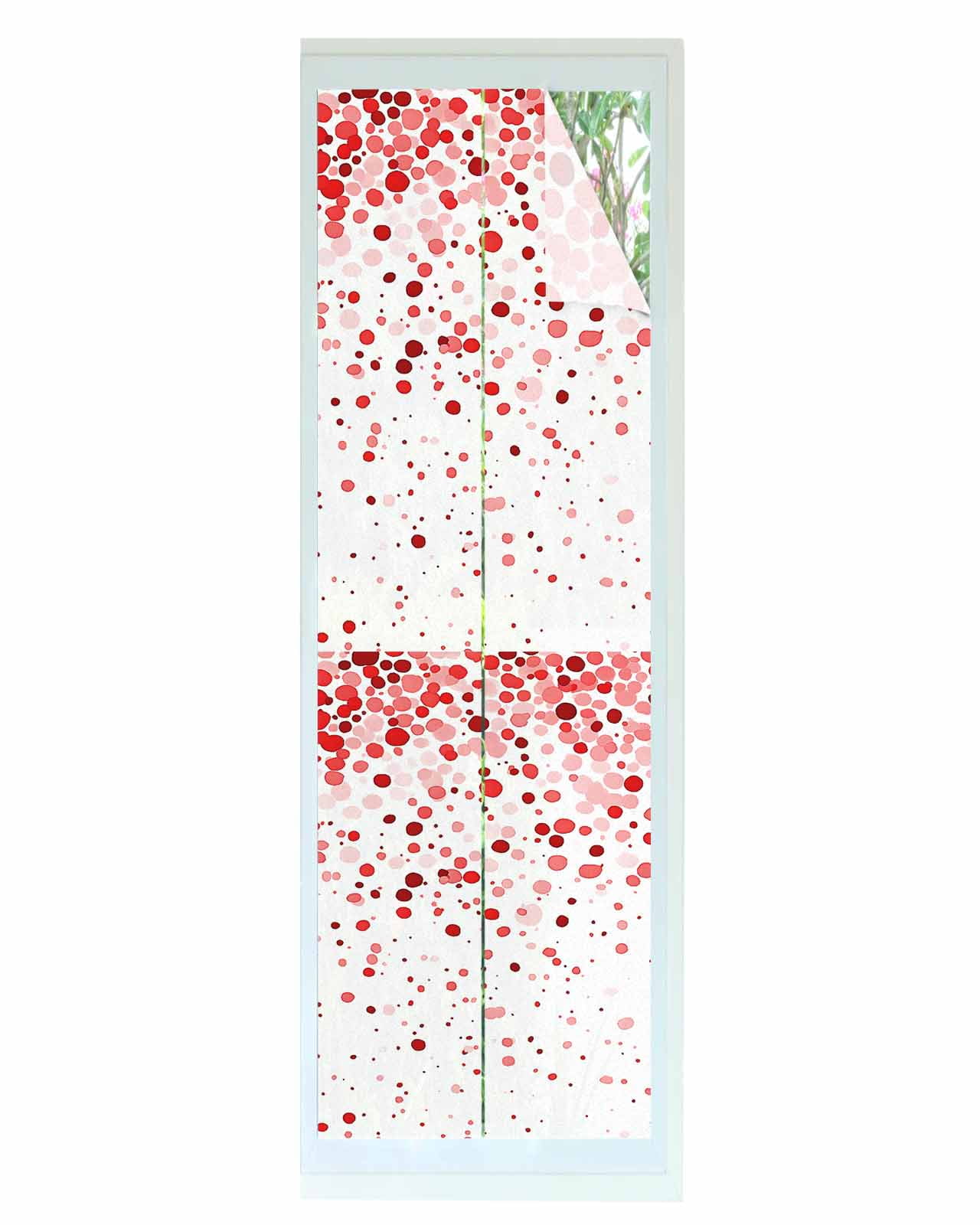 Window Privacy Film Red Polka Dot Stained Glass Window Film Decorative ...