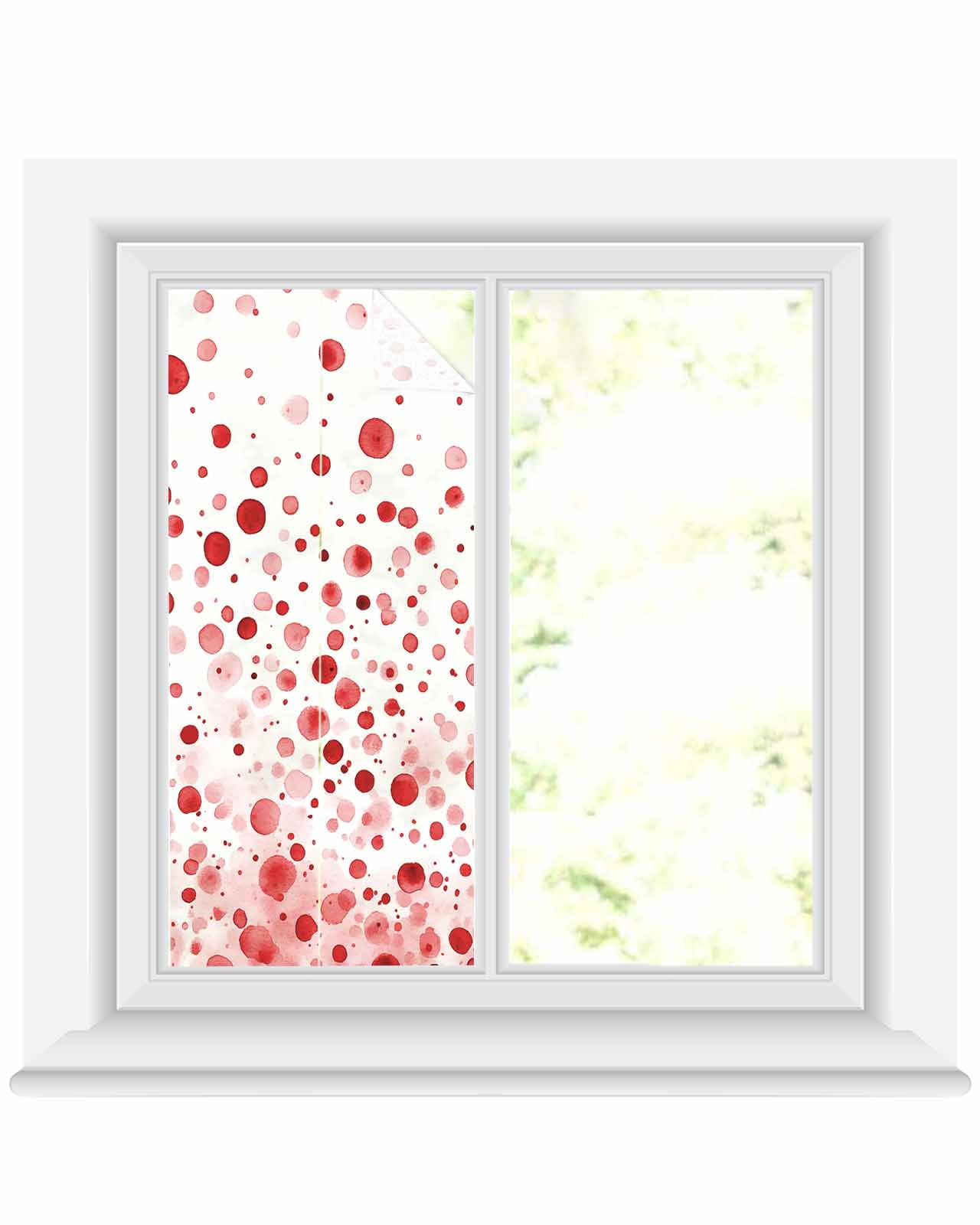 Window Privacy Film Red Polka Dot Stained Glass Window Film Decorative ...