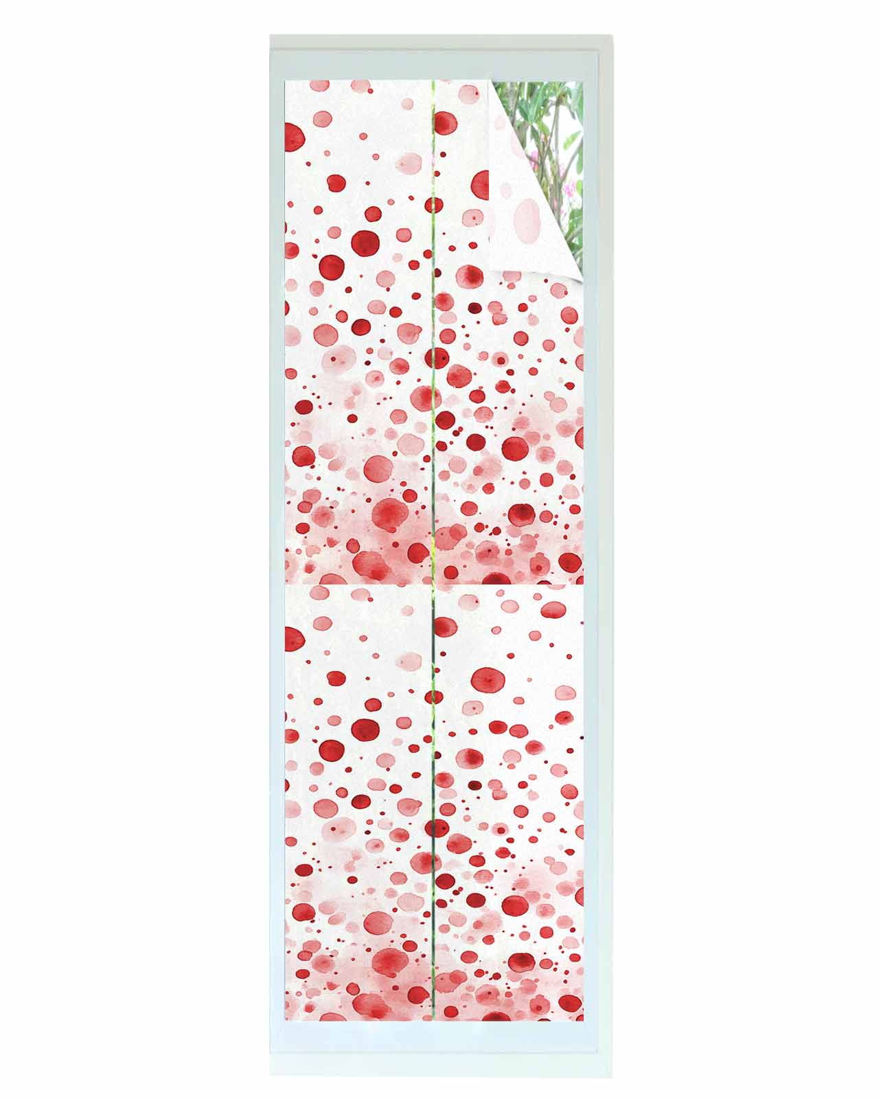 Window Privacy Film Red Polka Dot Stained Glass Window Film Decorative ...
