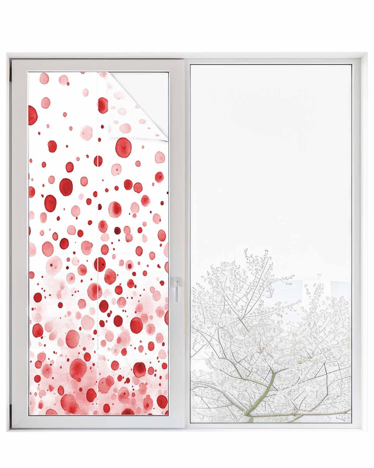Window Privacy Film Red Polka Dot Stained Glass Window Film Decorative ...