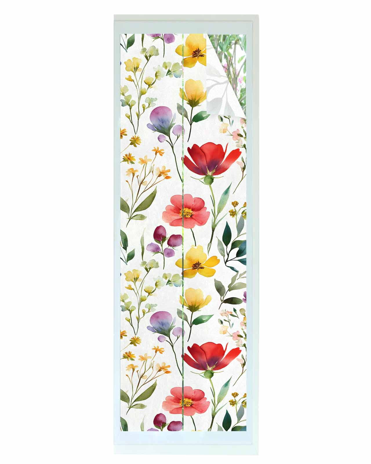 Window Privacy Film Red Purple Floral Stained Glass Window Film ...