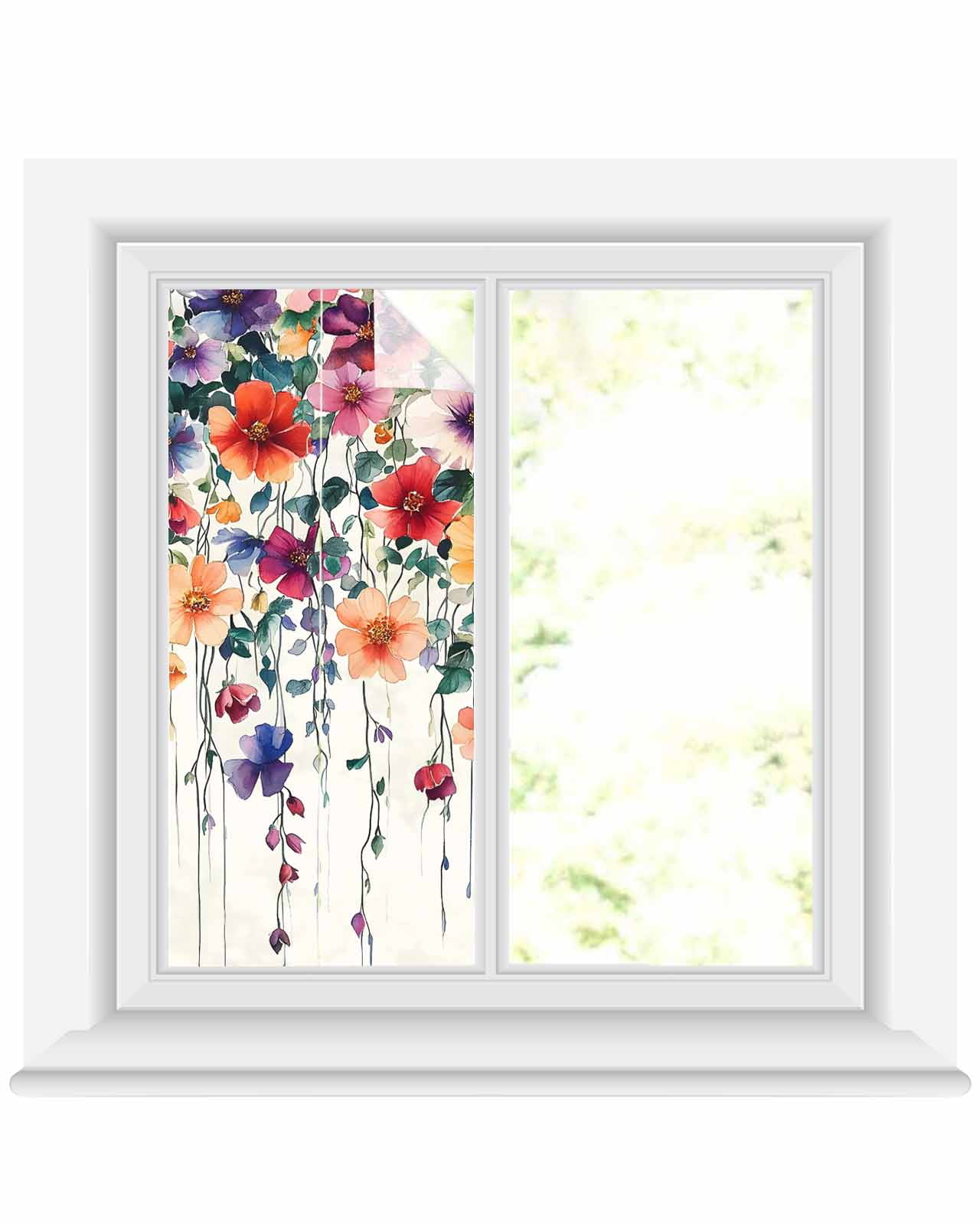 Window Privacy Film Red Purple Flower Stained Glass Window Film ...