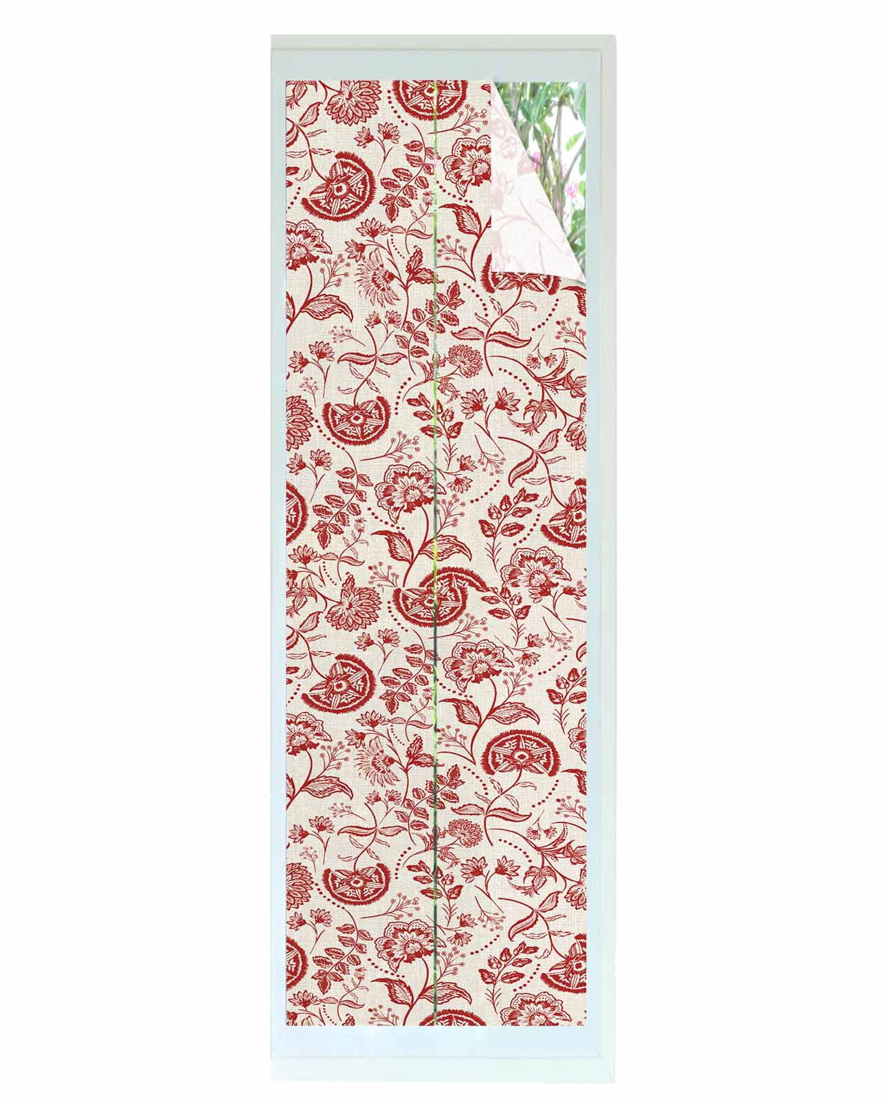 Window Privacy Film Red Spring Floral Stained Glass Window Film ...