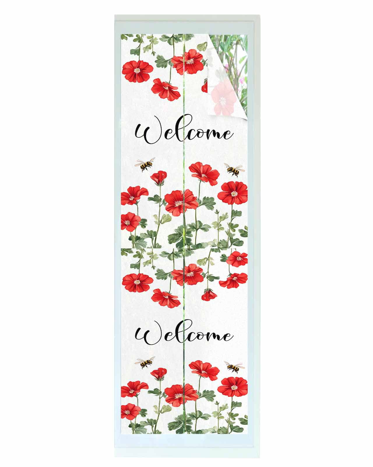 Window Privacy Film Red Spring Floral Stained Glass Window Film ...