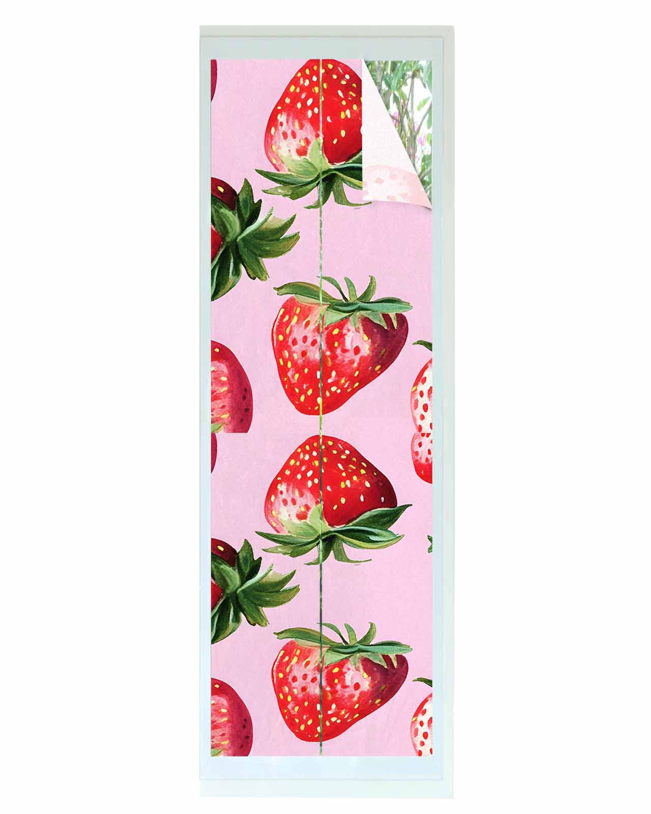 Window Privacy Film Red Strawberry Stained Glass Window Film Decorative ...