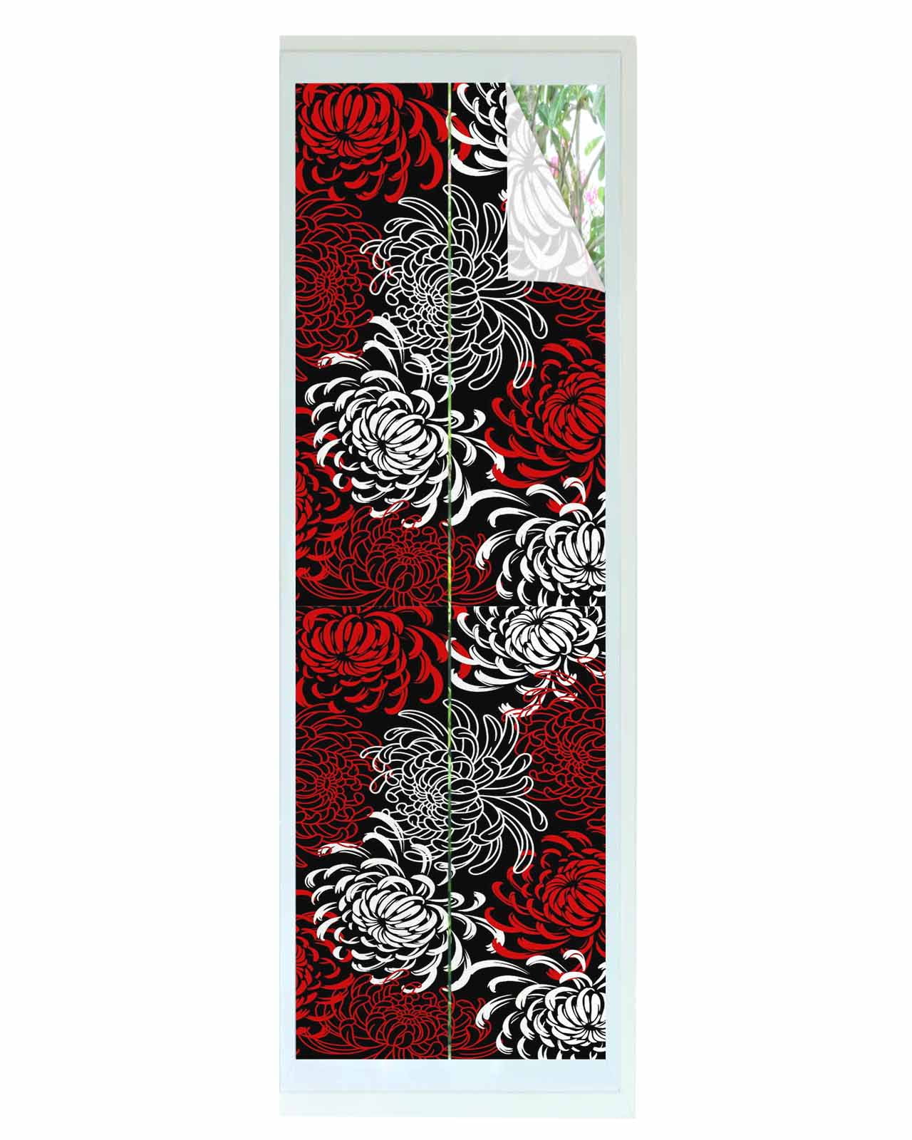 Window Privacy Film Red White Stained Glass Window Film Decorative Sun ...