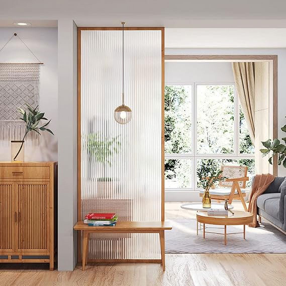 Window Privacy Film,Reeded Glass Window Film,Non AdhesiveTranslucent ...