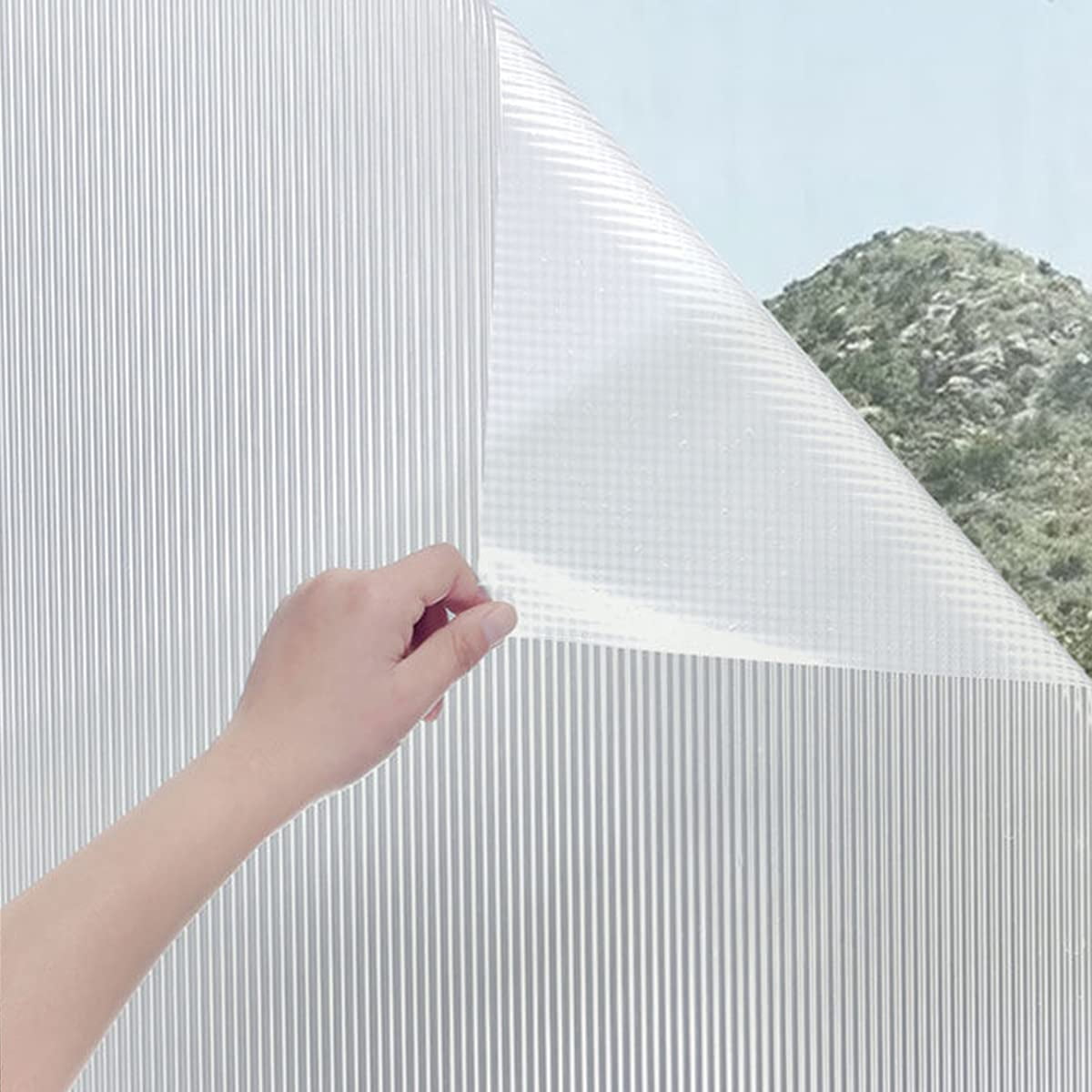 Window Privacy Film,Reeded Glass Window Film,Non AdhesiveTranslucent ...