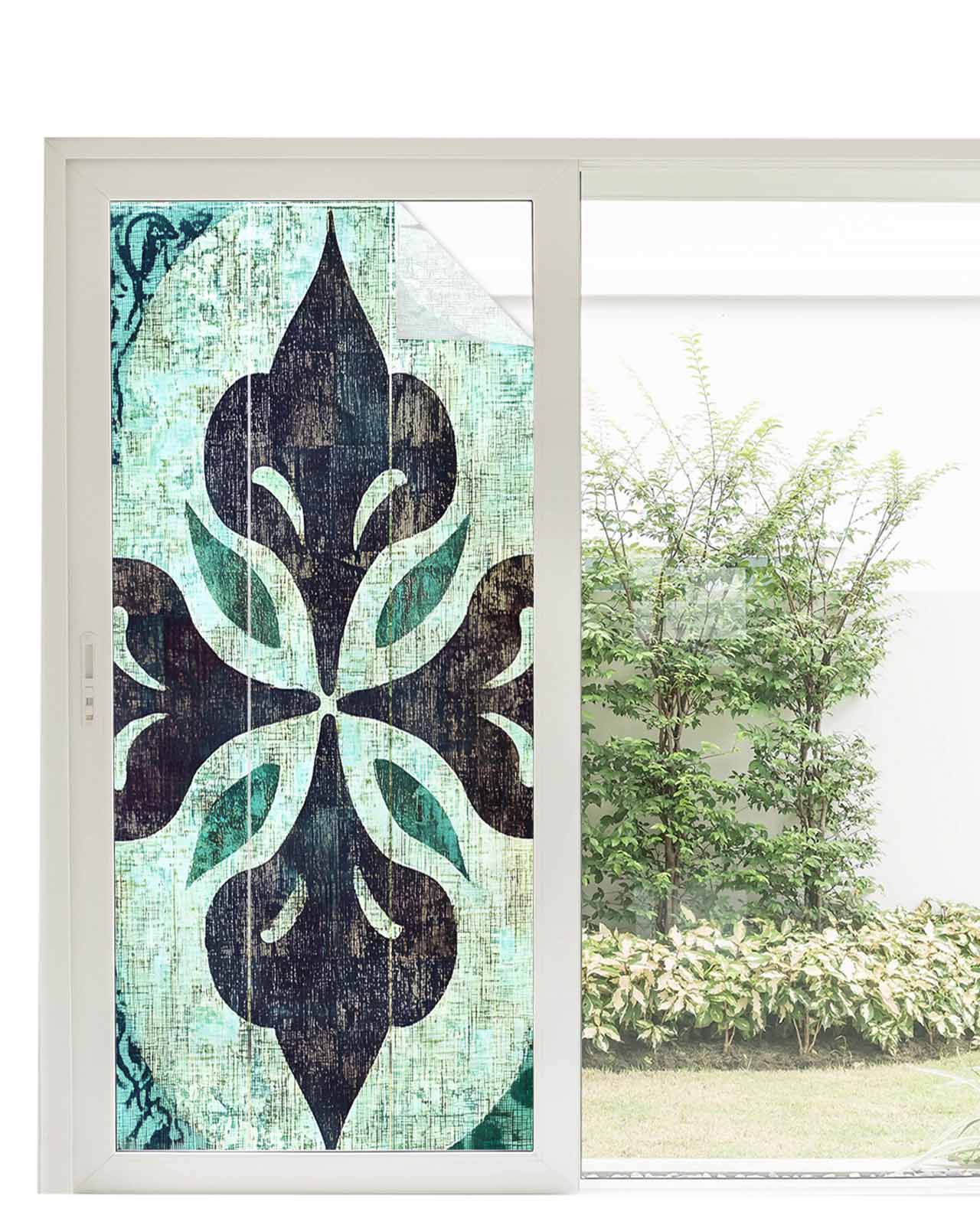 Window Privacy Film Retro Abstract Art Stained Glass Window Film ...