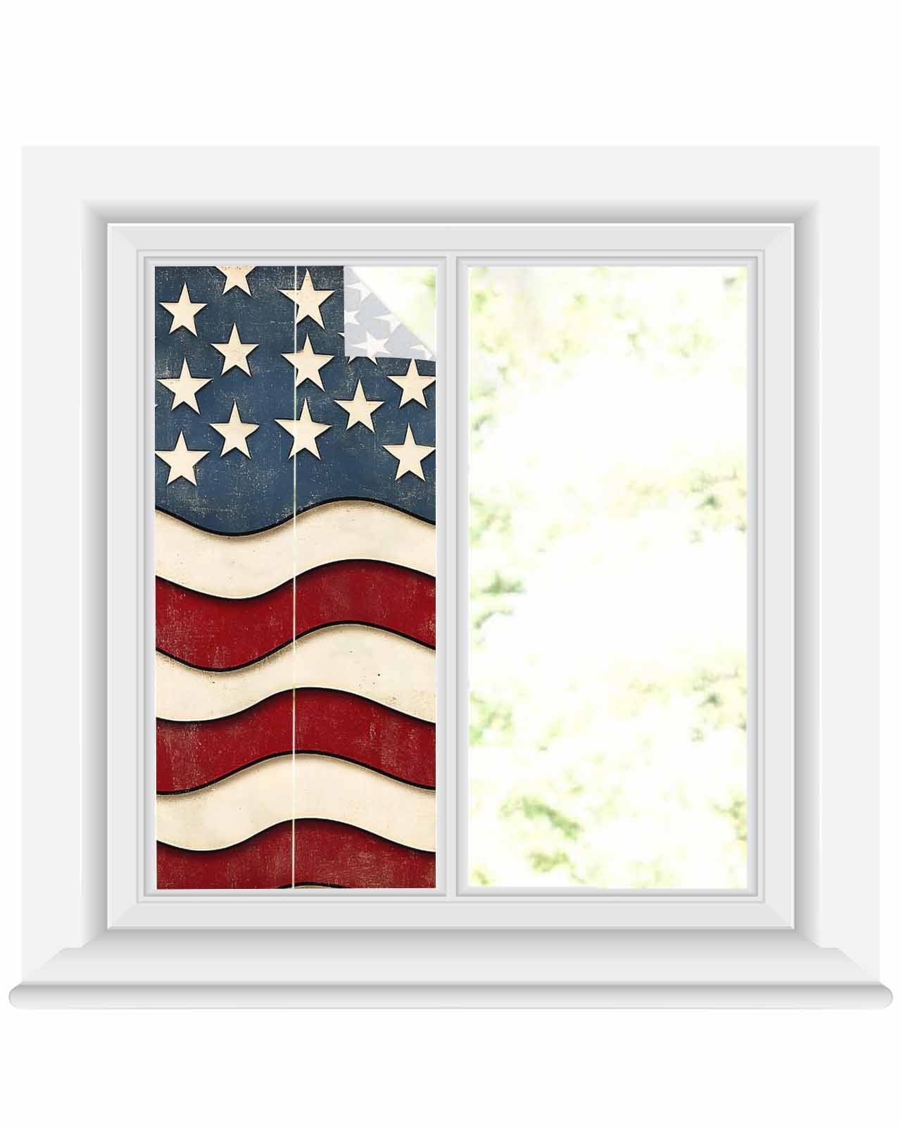 Window Privacy Film Retro American Flag Stained Glass Window Film ...