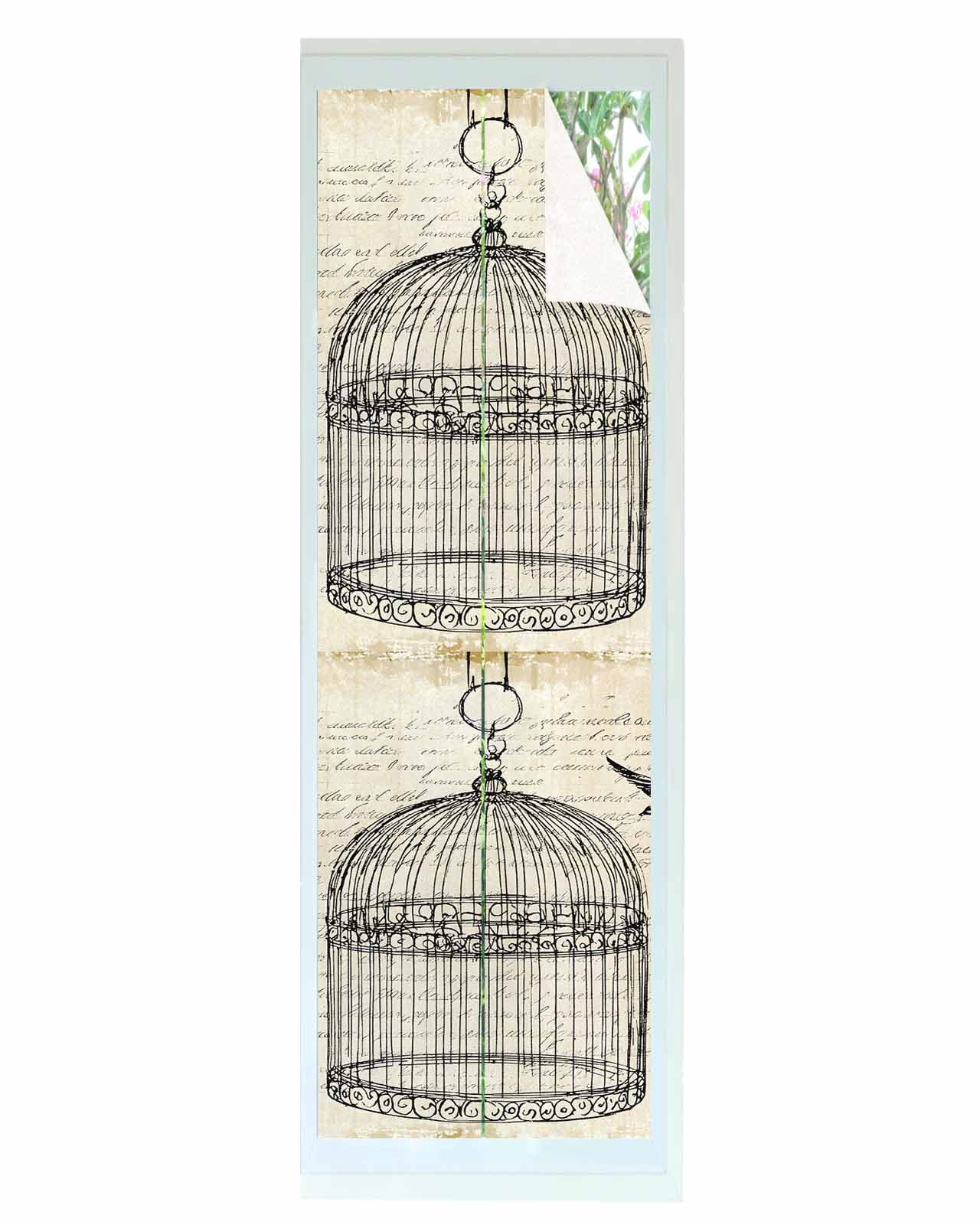 Window Privacy Film Retro Birdcage Stained Glass Window Film Decorative ...
