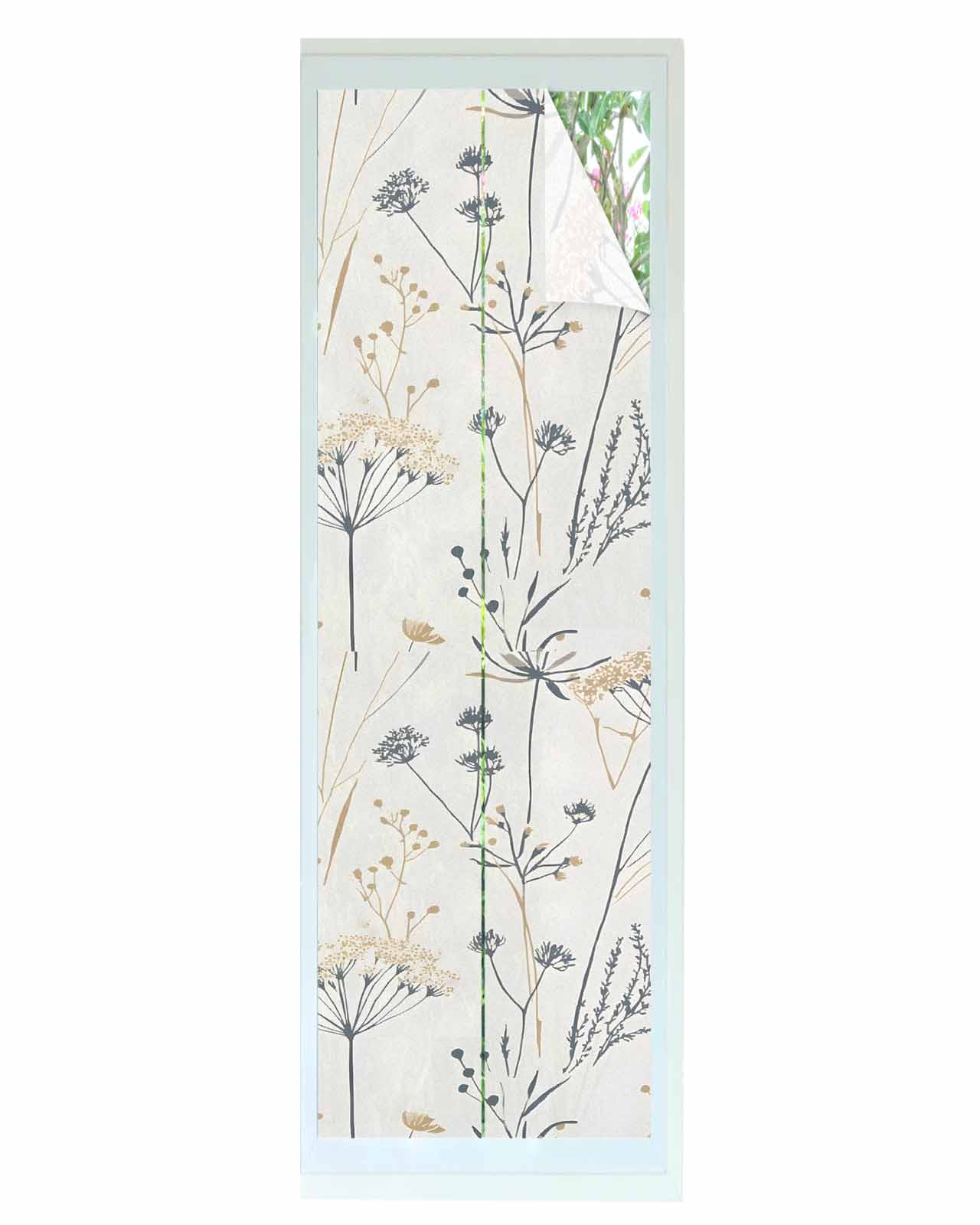 Window Privacy Film Retro Floral Botanical Stained Glass Window Film ...