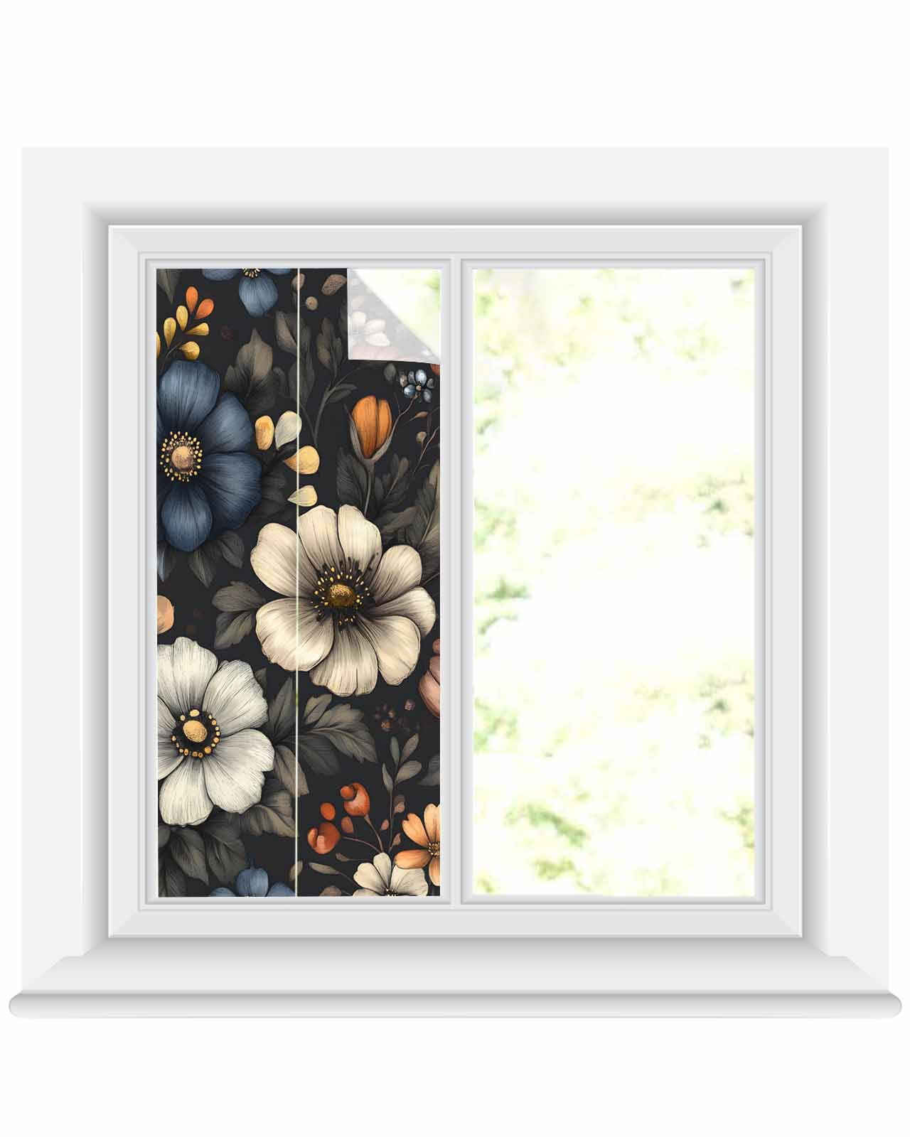 Window Privacy Film Retro Floral Stained Glass Window Film Decorative ...