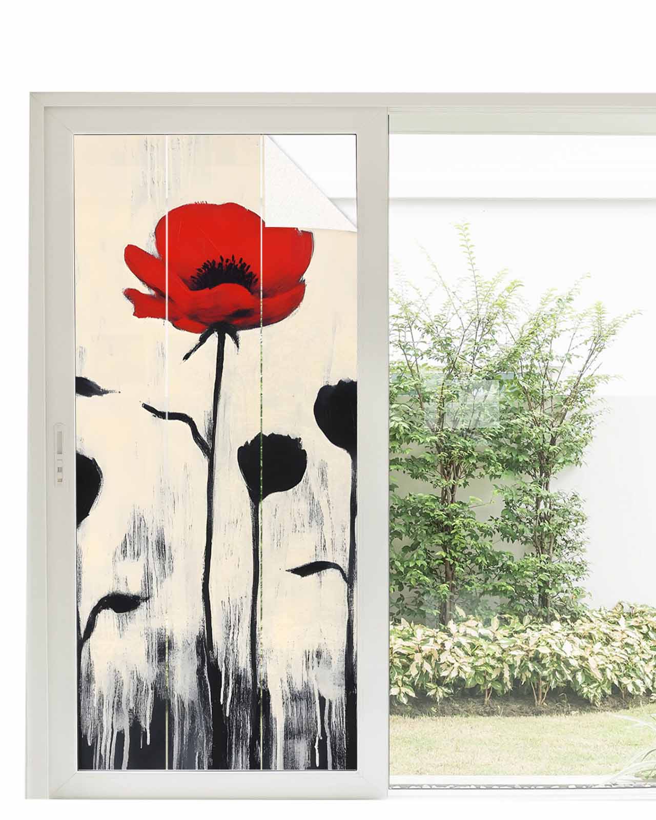 Window Privacy Film Retro Flowers Stained Glass Window Film Decorative ...