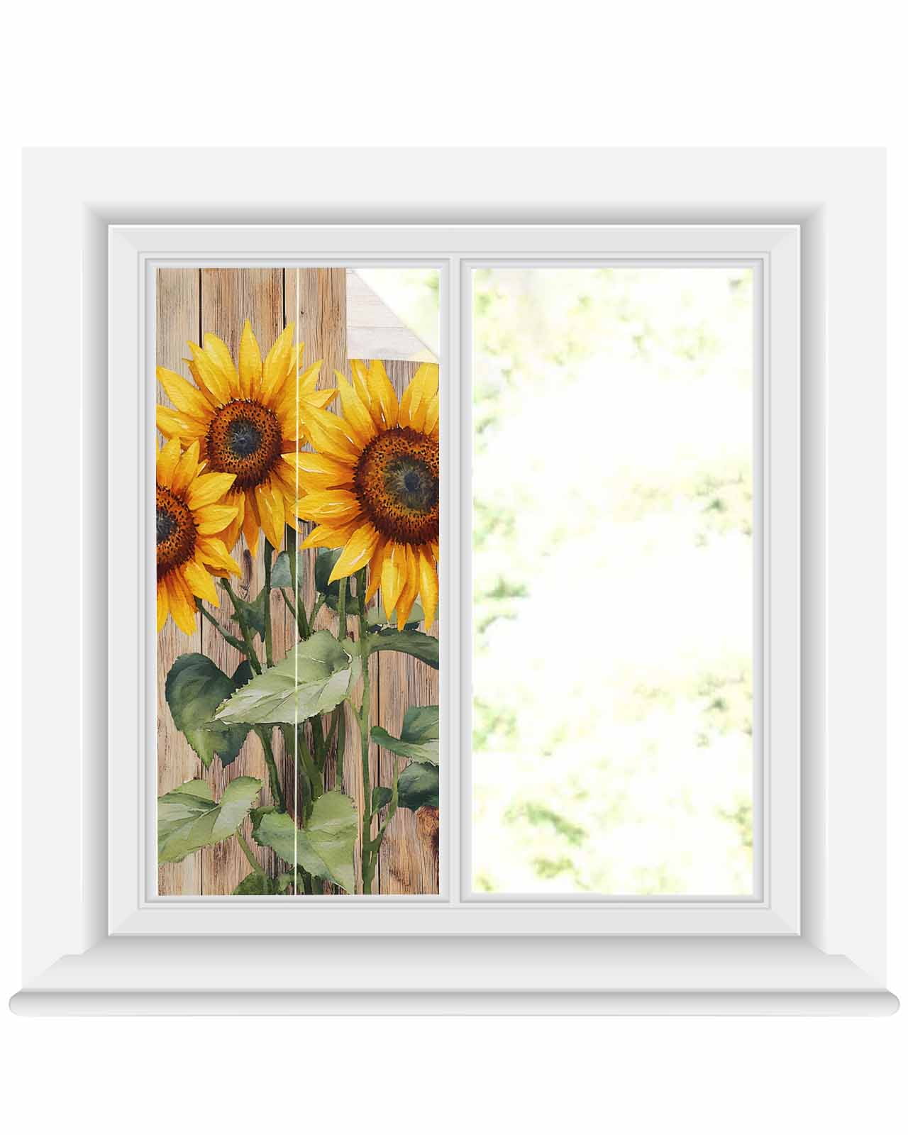 Window Privacy Film Retro Sunflower Stained Glass Window Film ...
