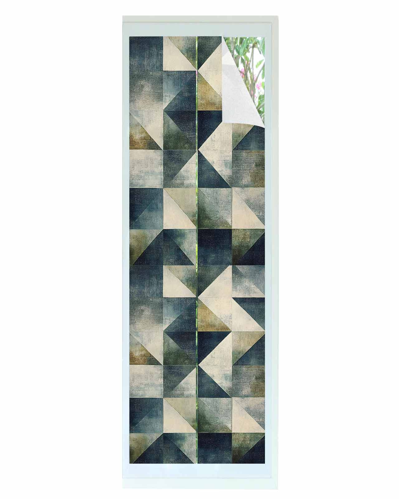 Window Privacy Film Rhombus Turquoise Stained Glass Window Film ...