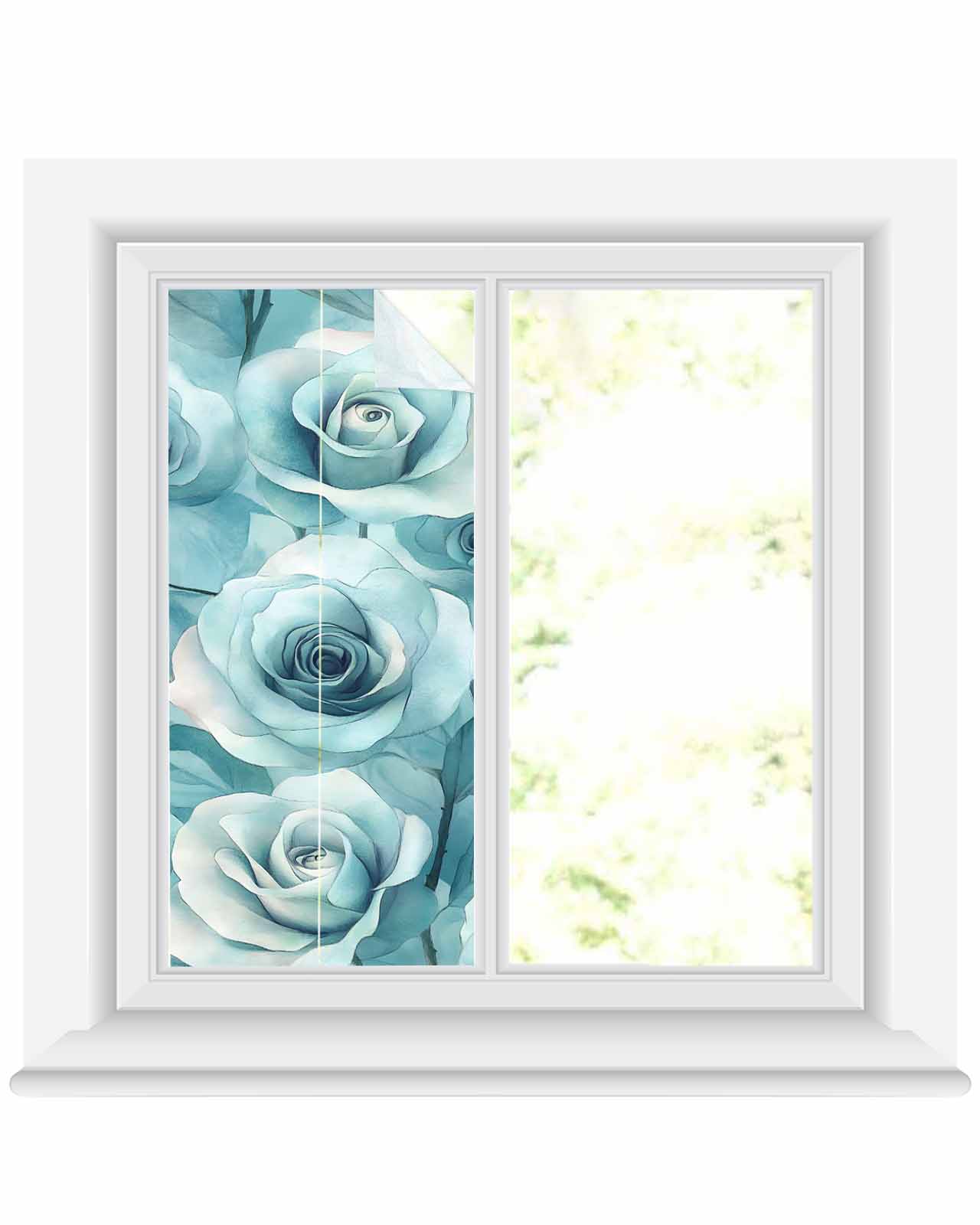 Window Privacy Film Rose Flower Stained Glass Window Film Decorative ...