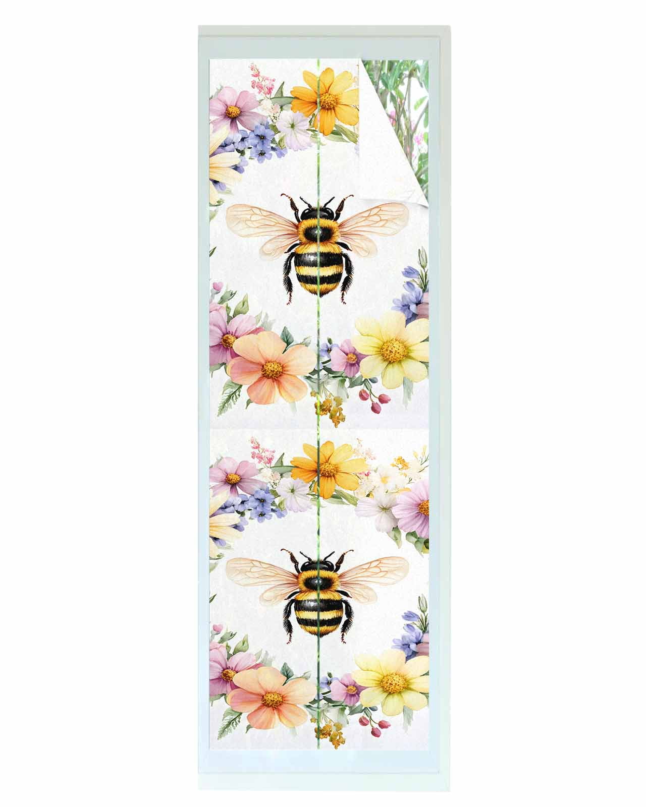 Window Privacy Film Rustic Bee Wreath Stained Glass Window Film ...