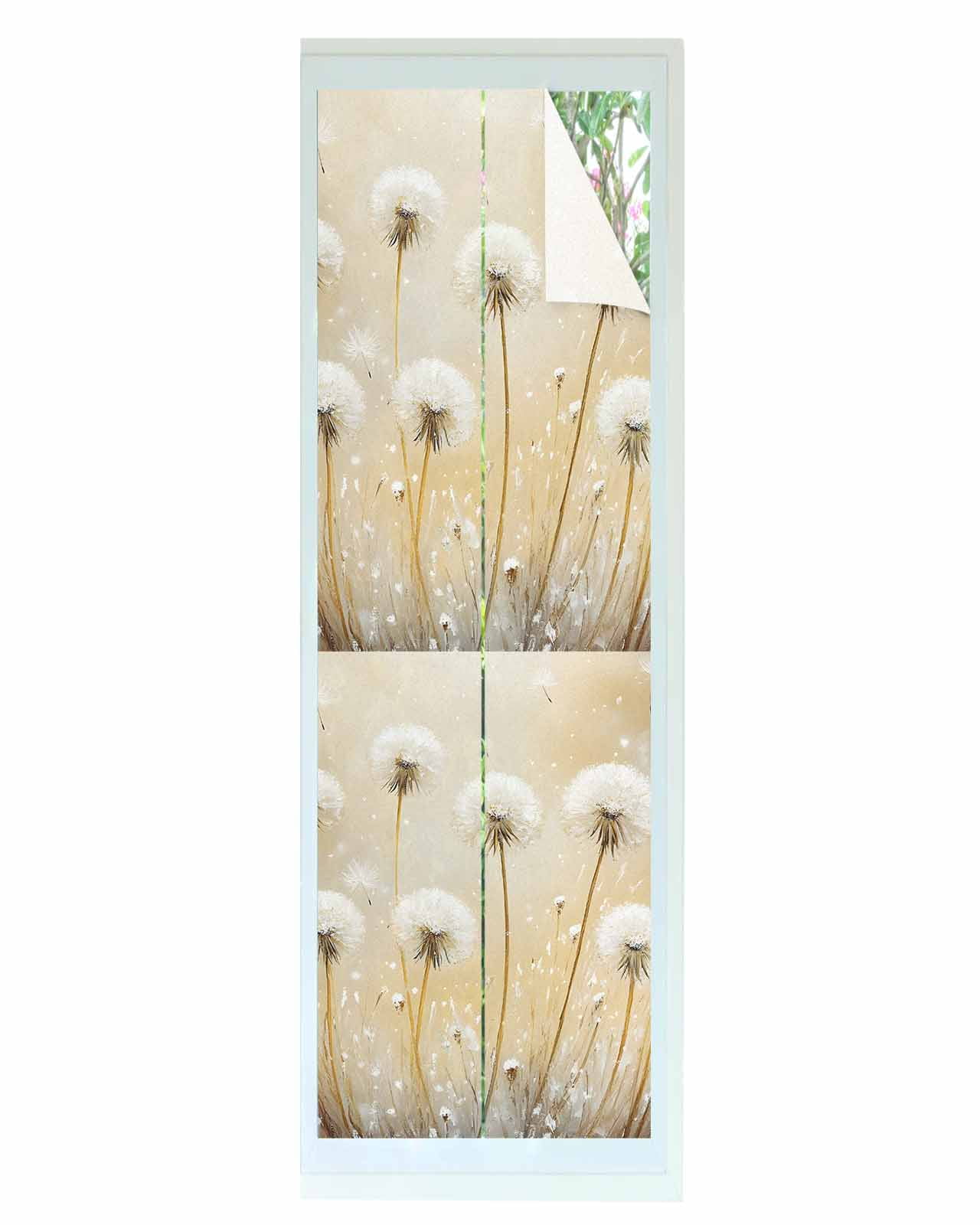 Window Privacy Film Rustic Dandelion Stained Glass Window Film ...