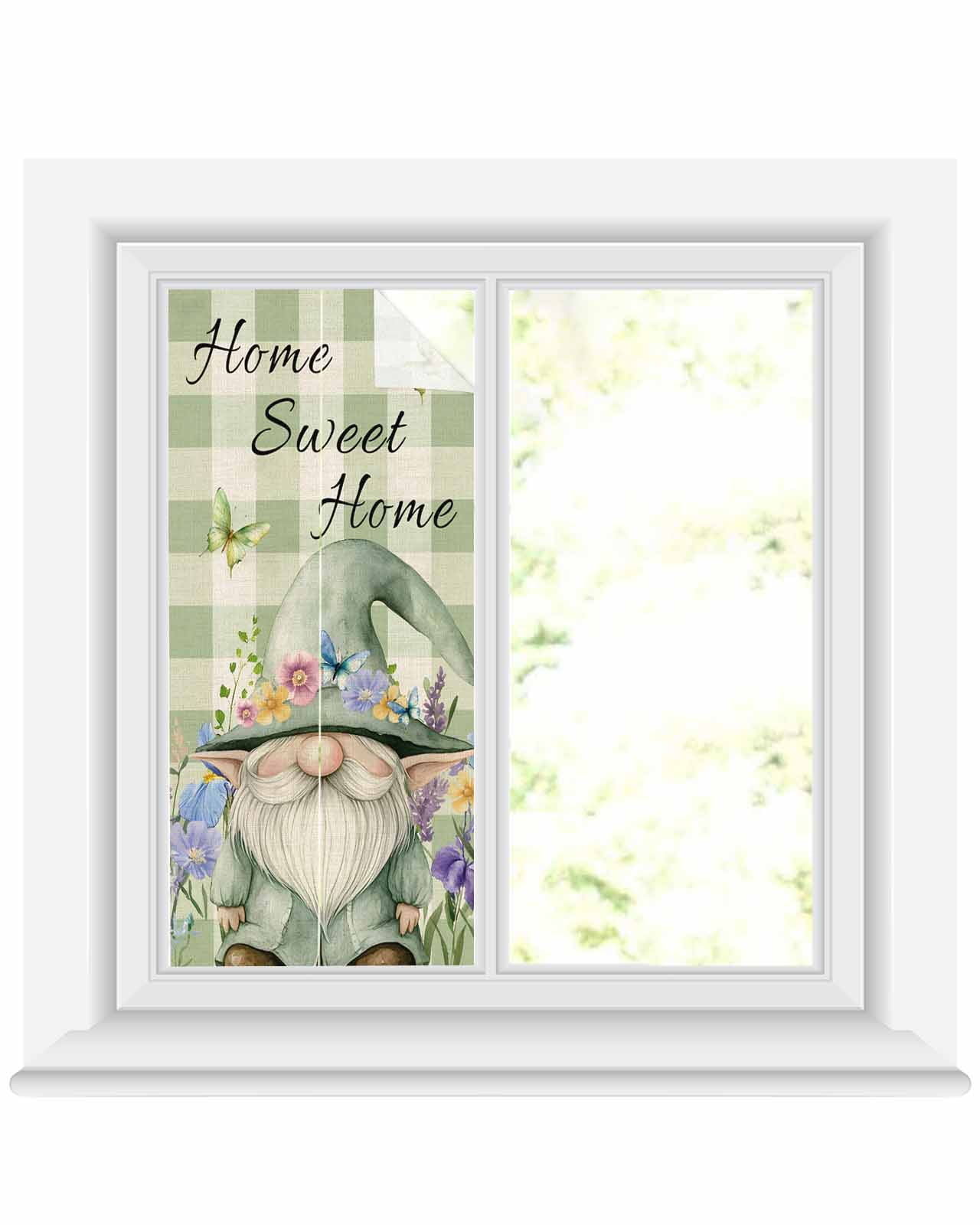 Window Privacy Film Rustic Gnome Stained Glass Window Film Decorative ...