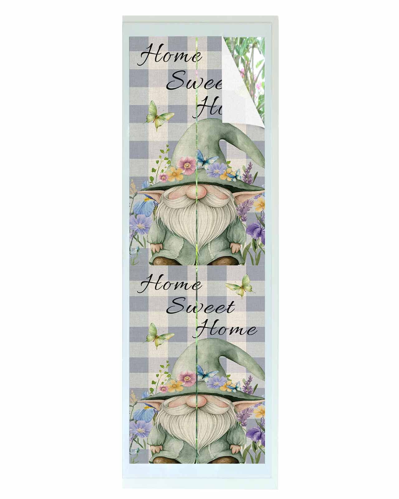 Window Privacy Film Rustic Gnome Stained Glass Window Film Decorative ...