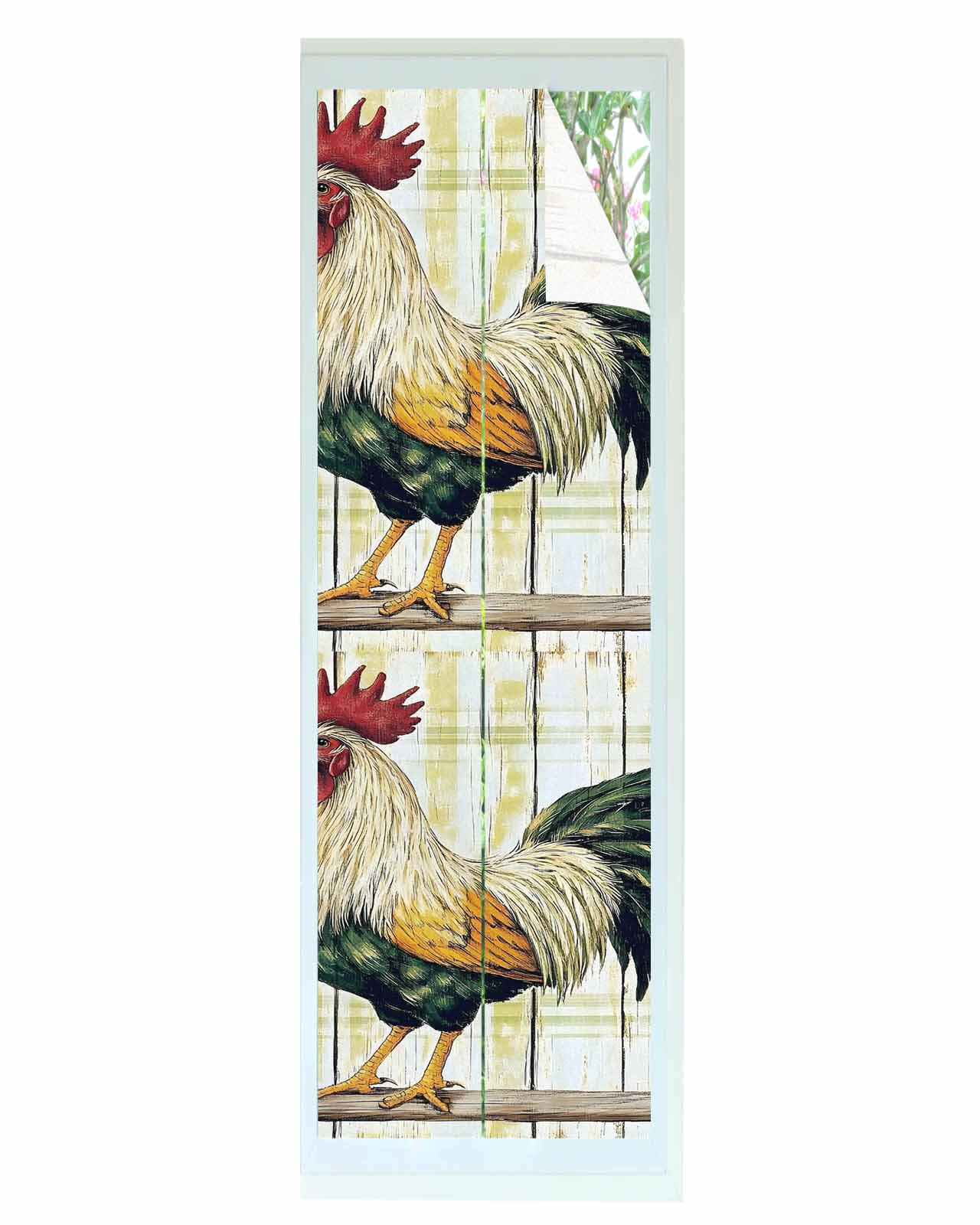 Window Privacy Film Sage Green Rooster Stained Glass Window Film ...