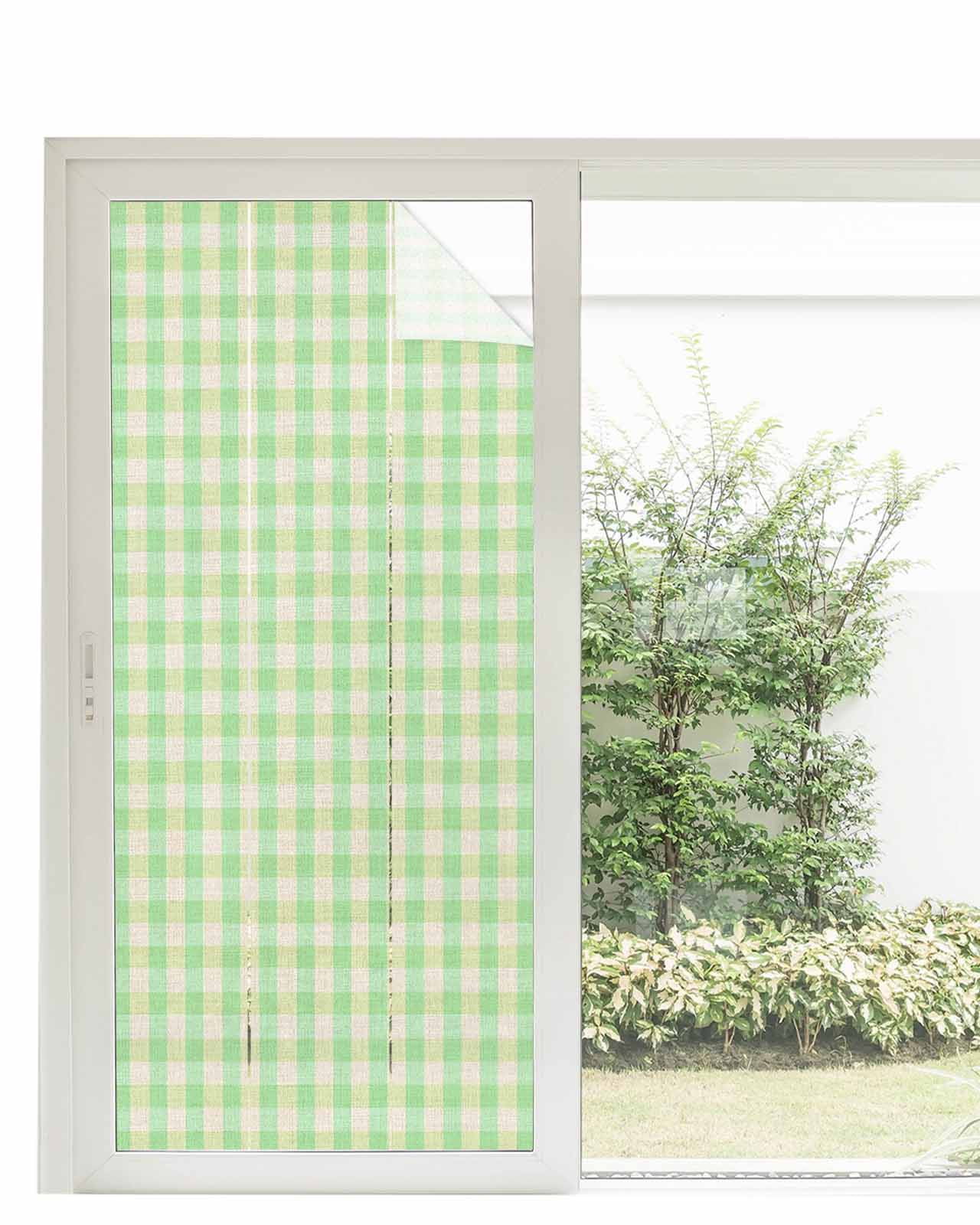 Window Privacy Film Sage Green Stained Glass Window Film Decorative Sun ...
