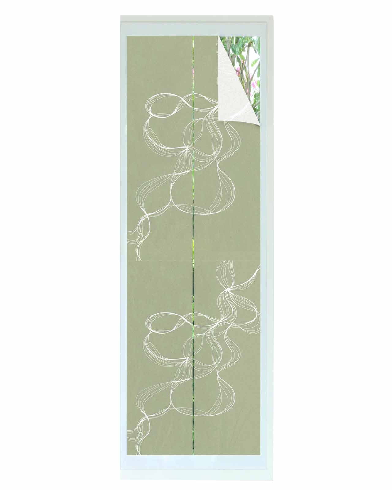 Window Privacy Film Sage Green Stained Glass Window Film Decorative Sun ...