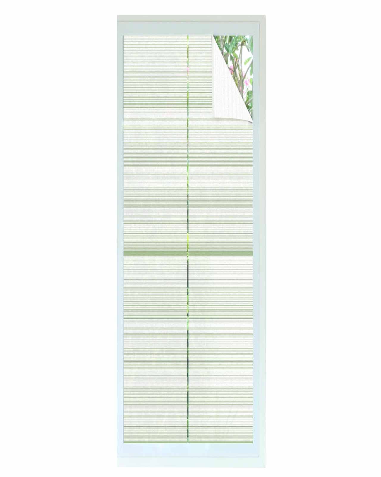 Window Privacy Film Sage Green Stripe Stained Glass Window Film ...