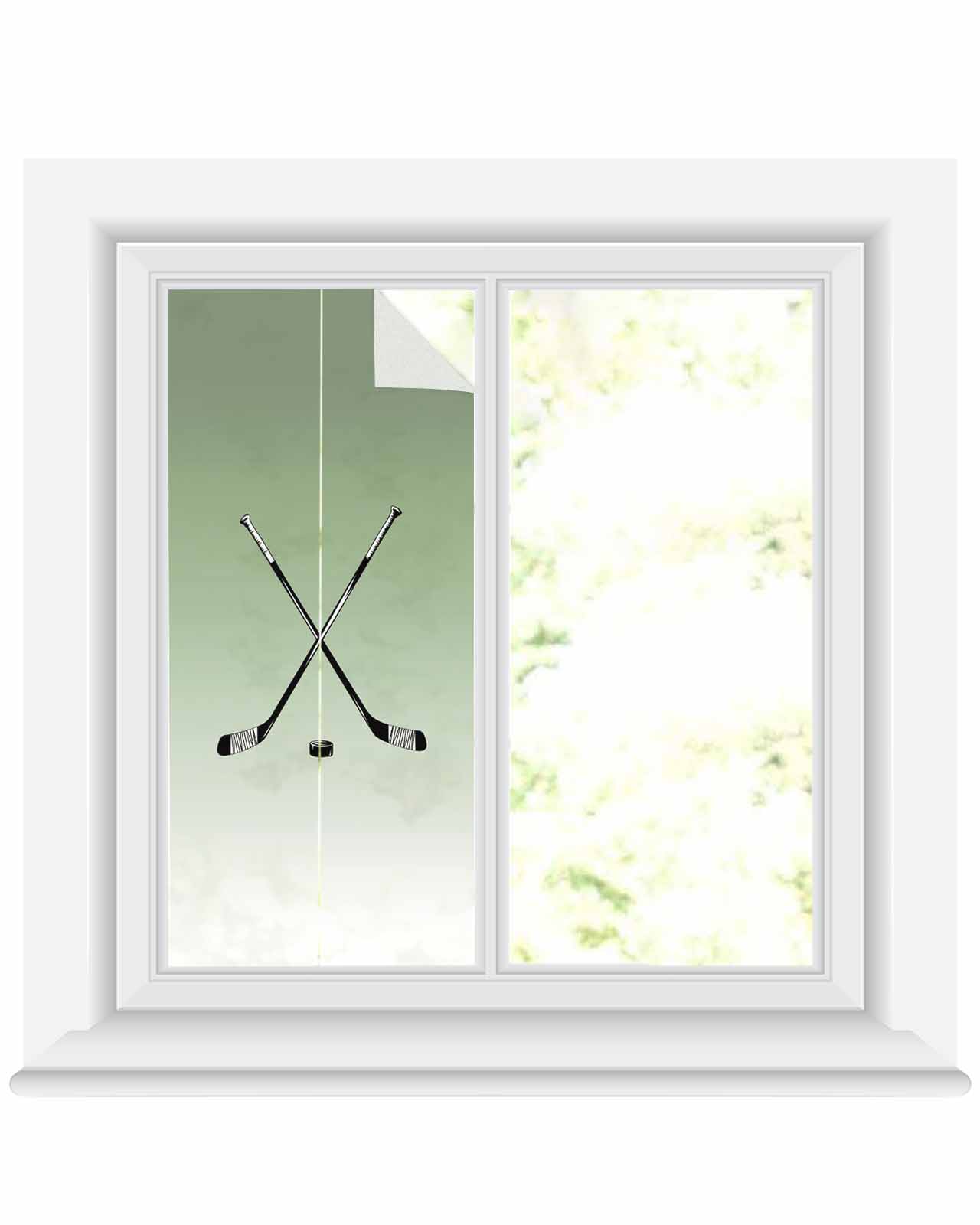 Window Privacy Film Sage Green White Stained Glass Window Film ...
