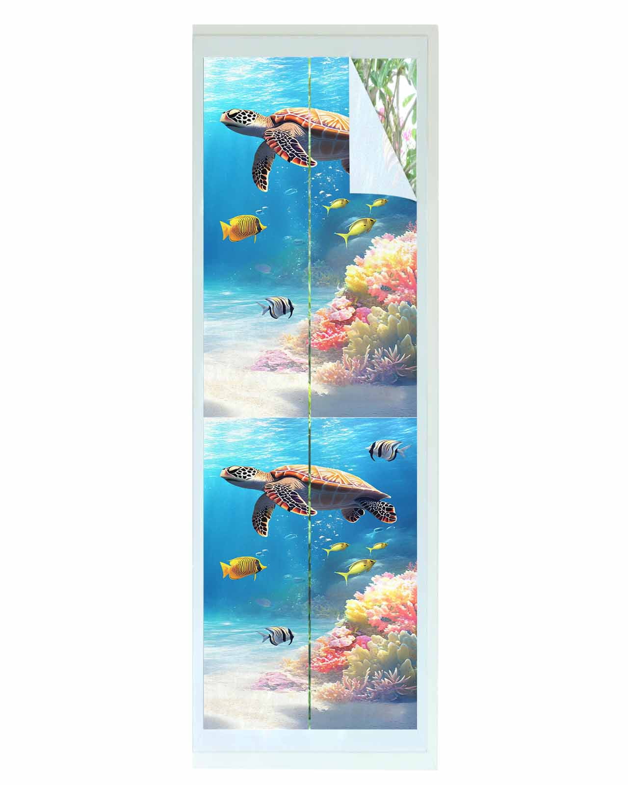 Window Privacy Film Sea Turtle Coastal Stained Glass Window Film ...