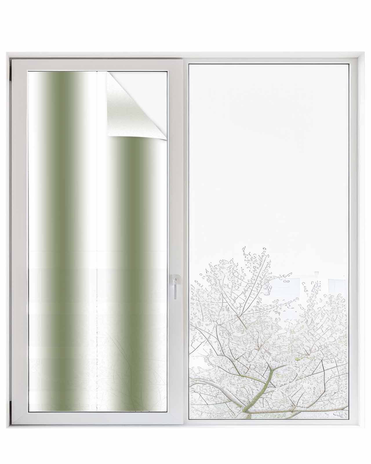 Window Privacy Film Seaweed Green Ombre Stained Glass Window Film ...