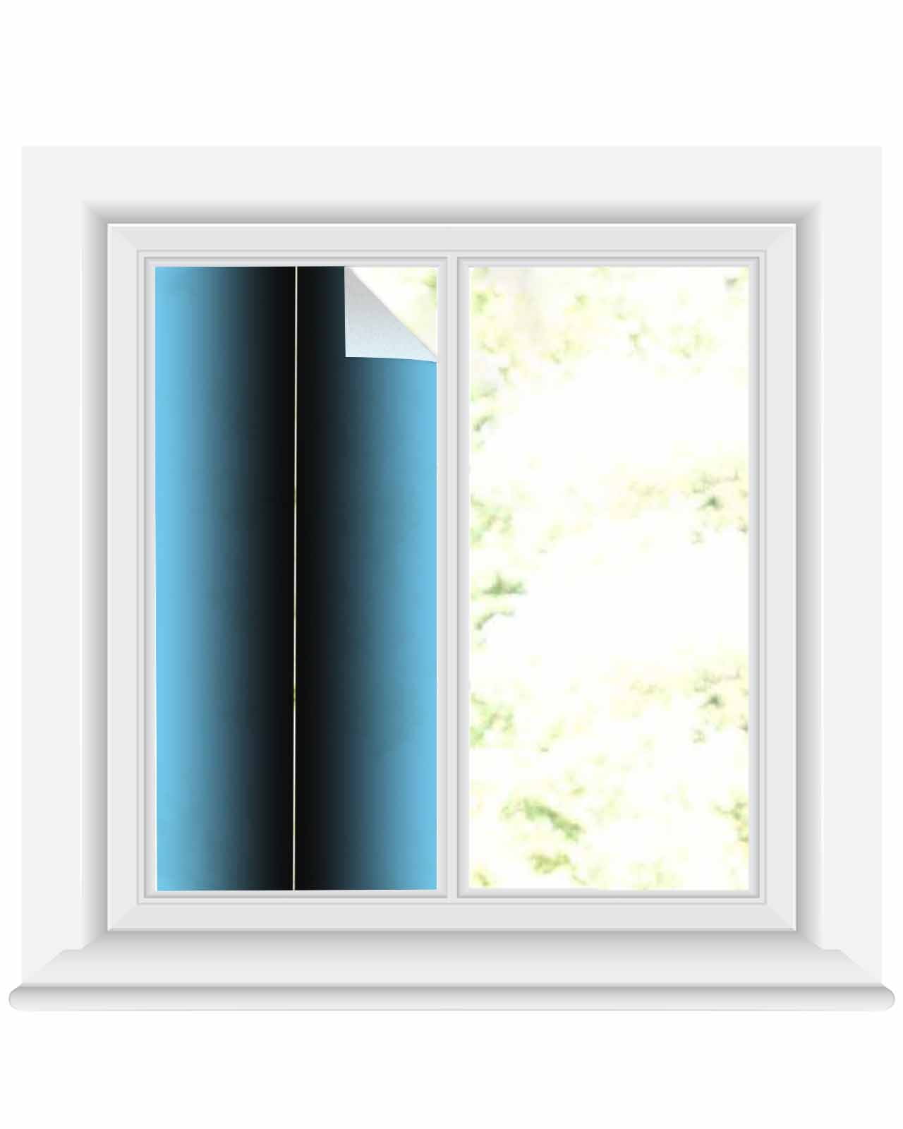 Window Privacy Film, Sky Blue Black Ombre UV Sun Blocking Window Tint ...