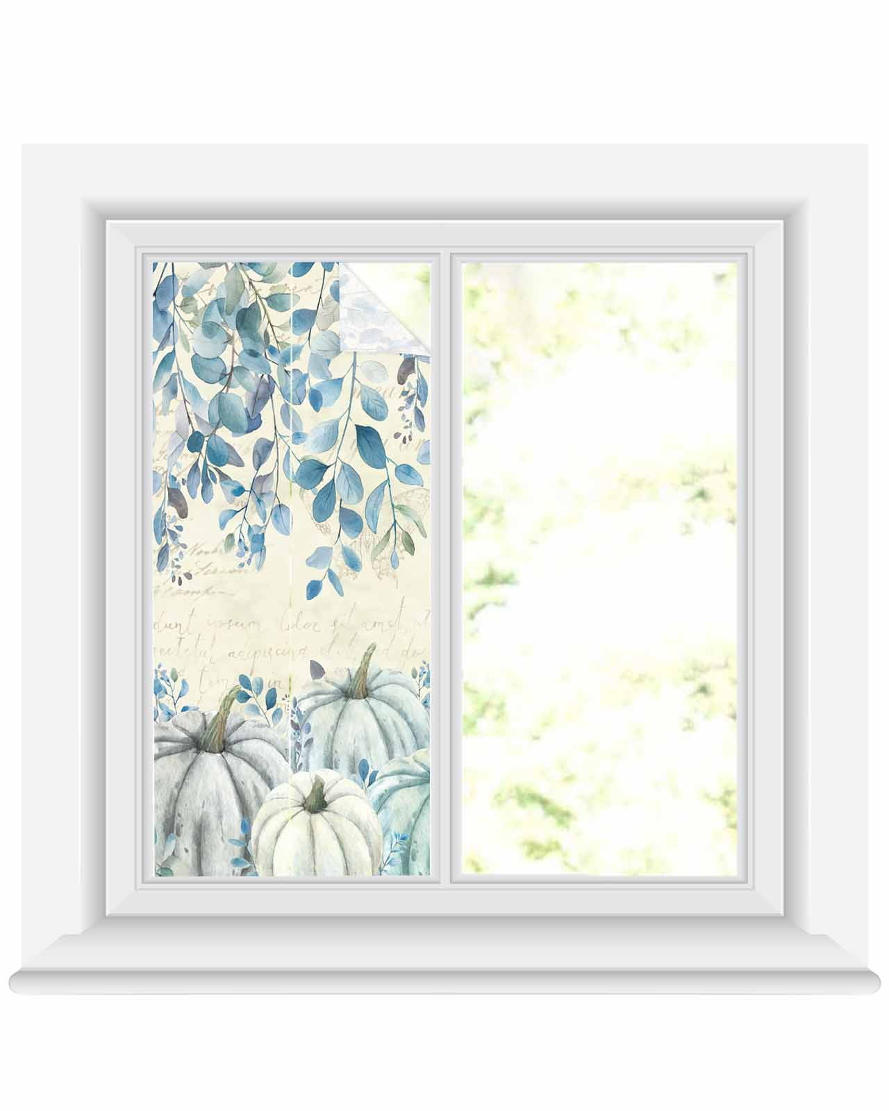 Window Privacy Film, Sky Blue Fall Sun Blocking Window Tint Film Heat ...