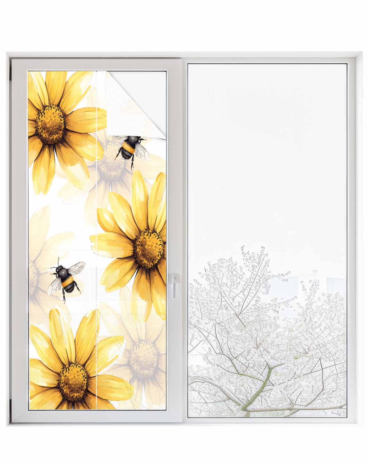 Window Privacy Film Spring Bees Stained Glass Window Film Decorative ...