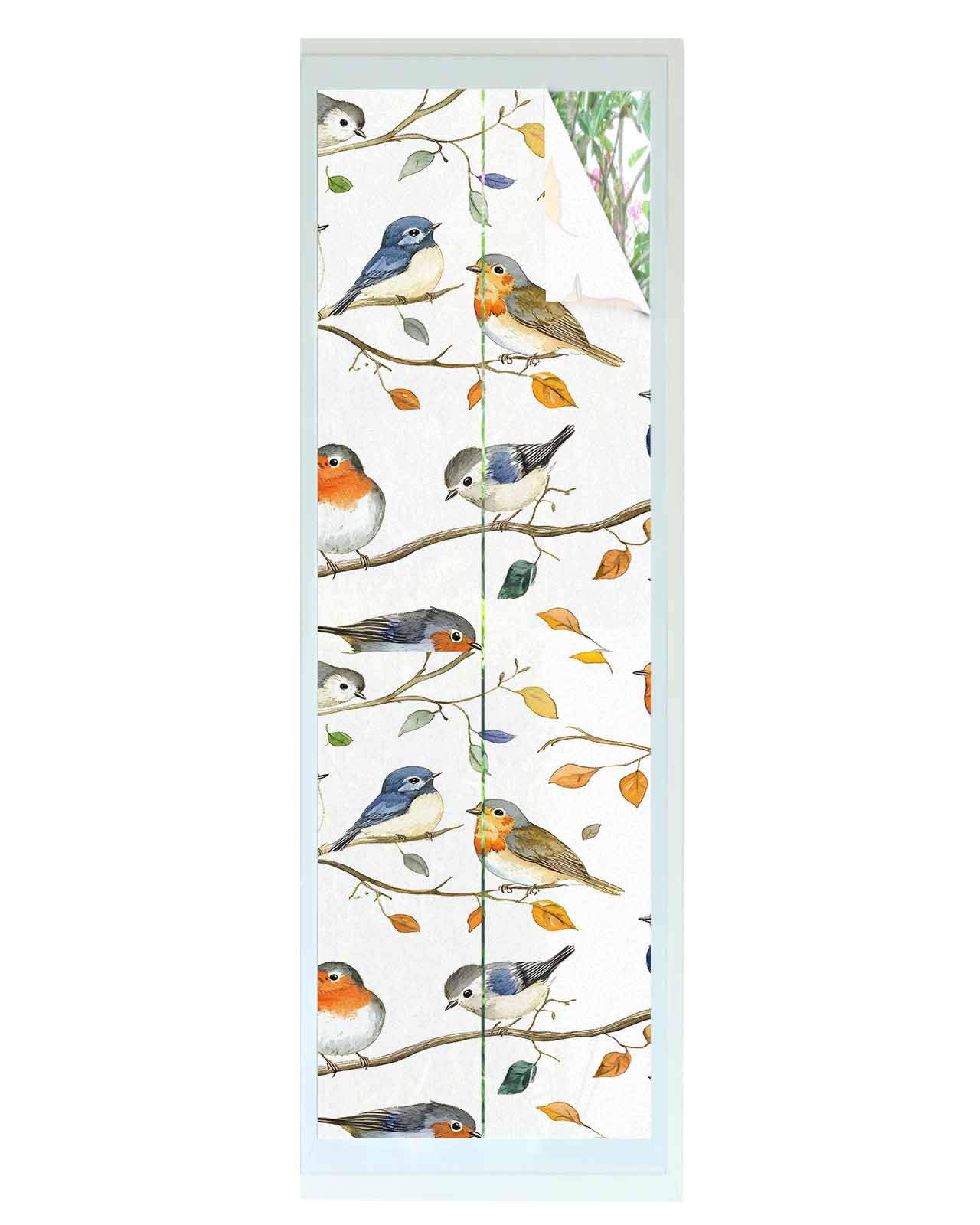 Window Privacy Film Spring Bird Stained Glass Window Film Decorative ...