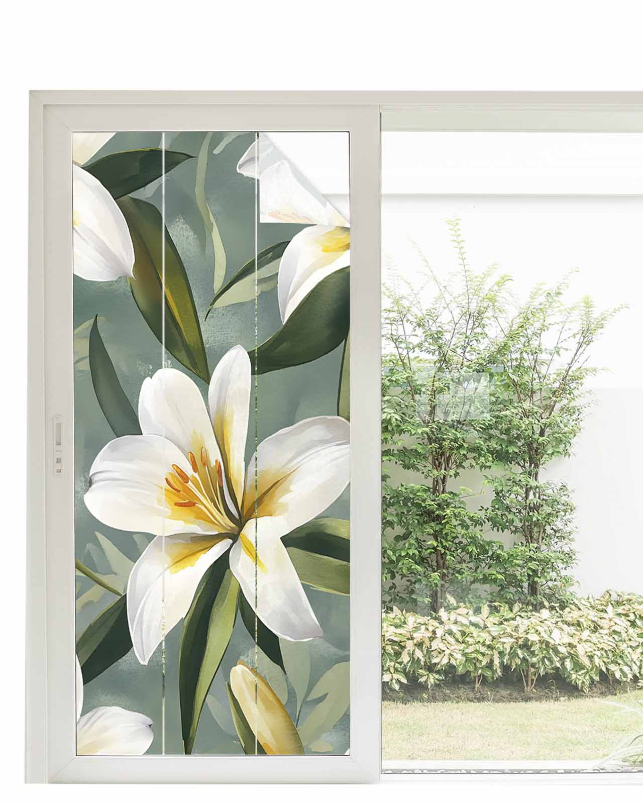 Window Privacy Film Spring Blooms Botanicals Stained Glass Window Film ...