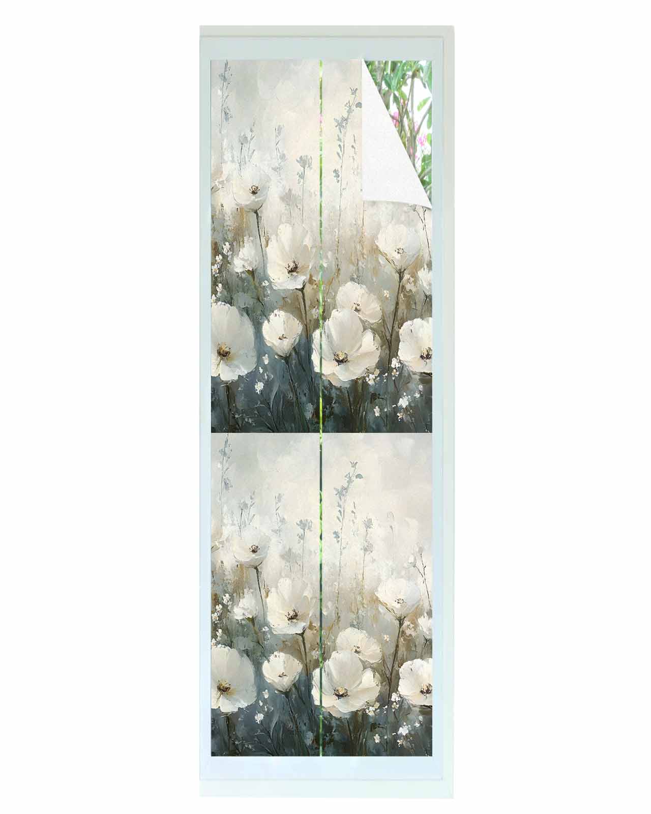 Window Privacy Film Spring Botanical Stained Glass Window Film ...