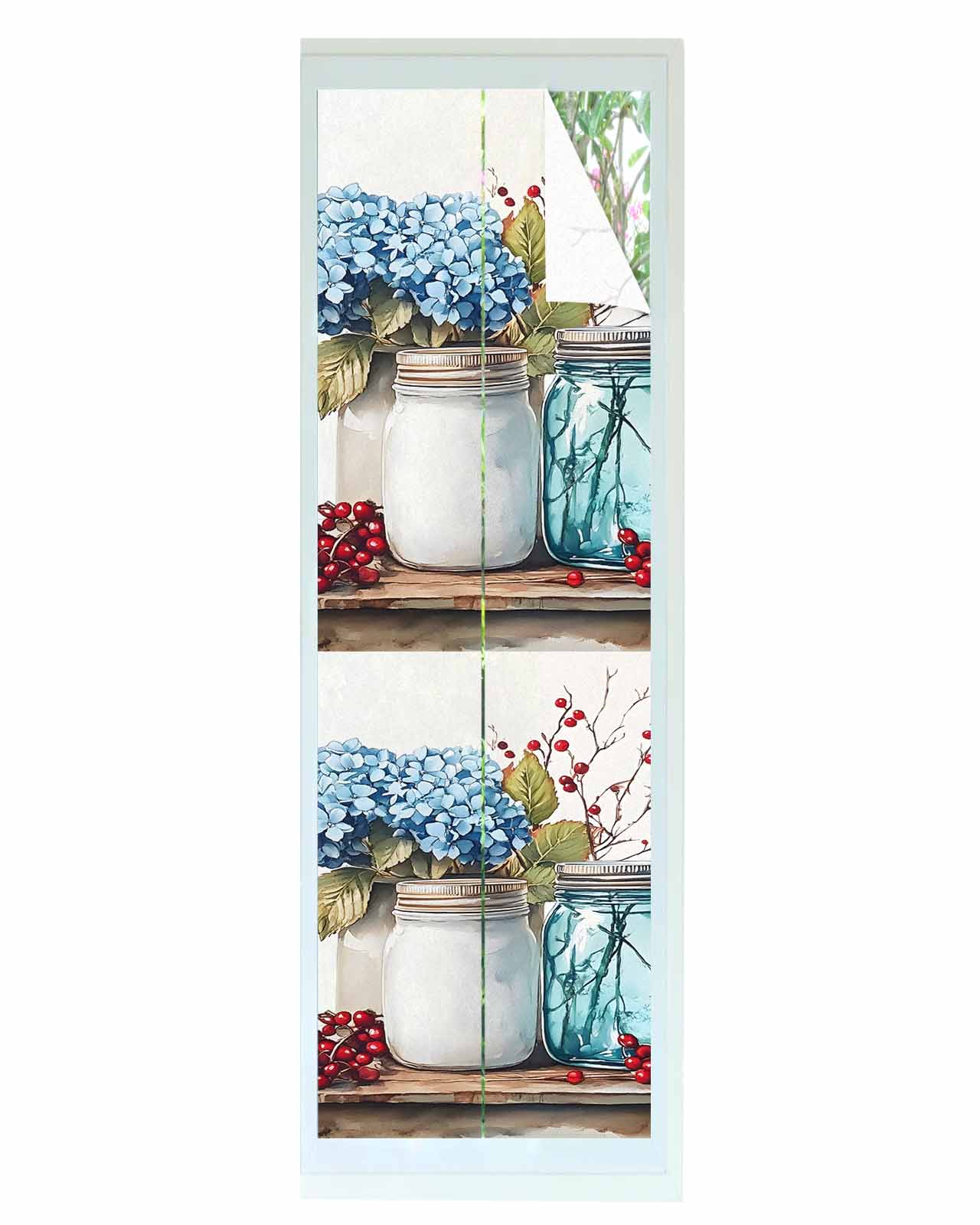 Window Privacy Film Spring Botanical Stained Glass Window Film ...