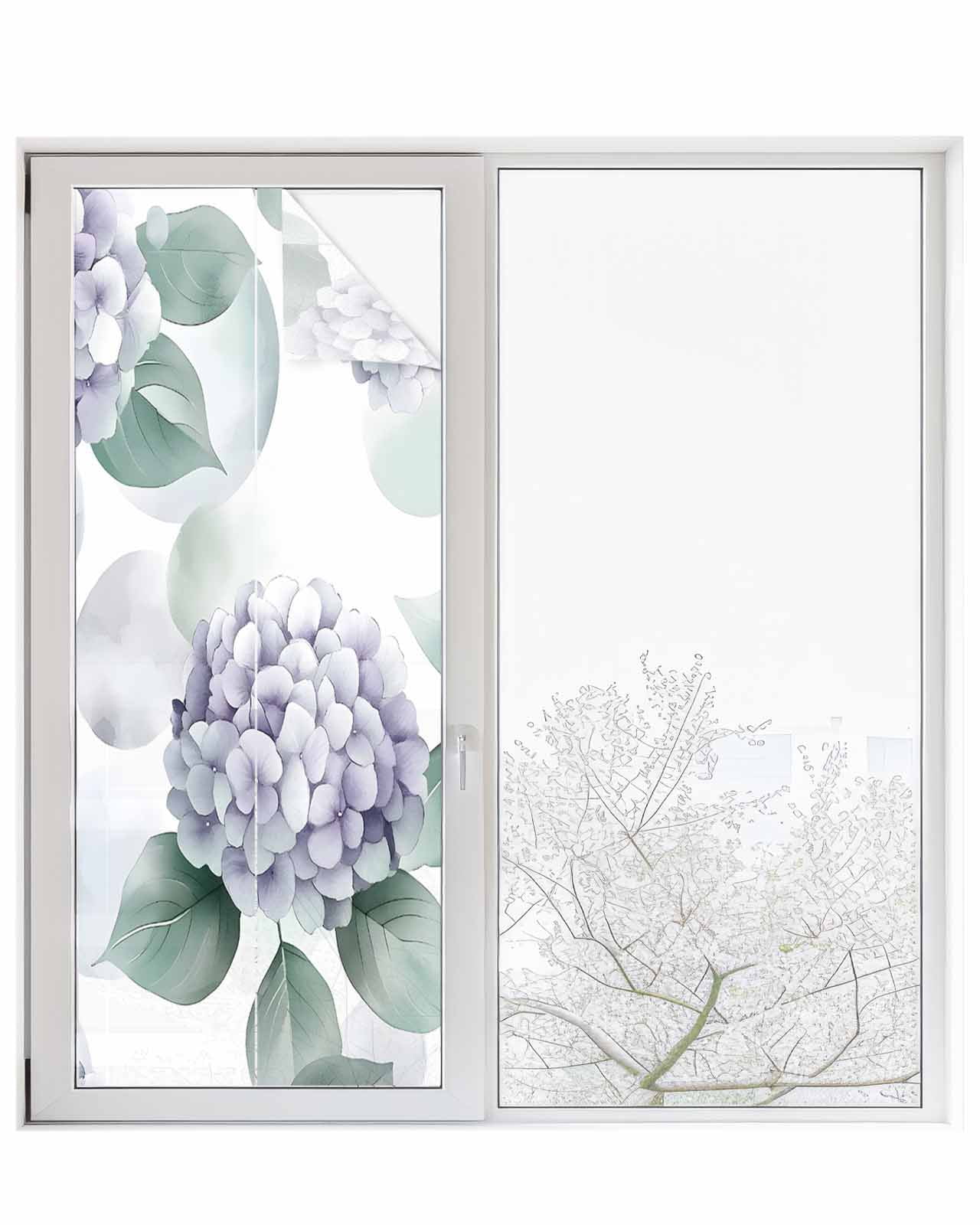 Window Privacy Film Spring Botanical Stained Glass Window Film ...