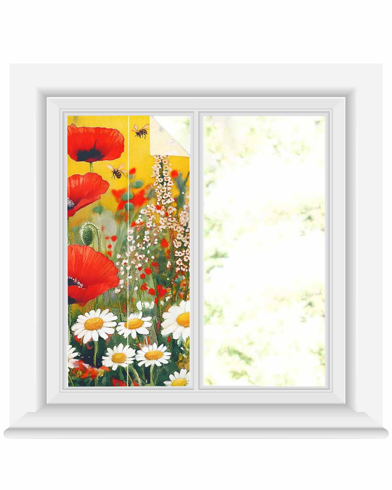 Window Privacy Film Spring Botanical Stained Glass Window Film ...