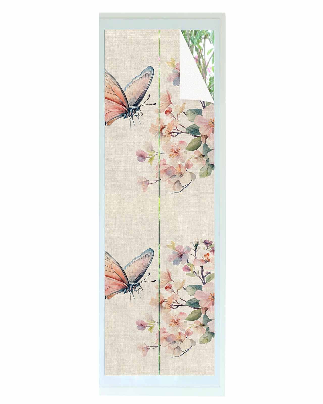 Window Privacy Film Spring Butterfly Stained Glass Window Film ...